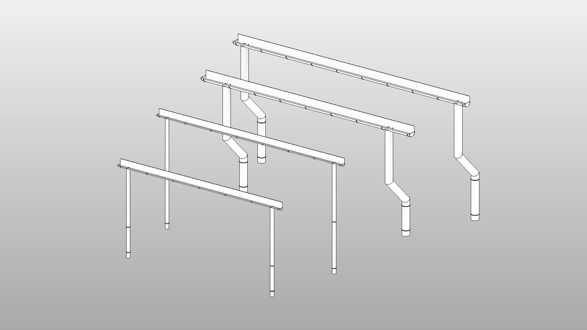 Rain Gutter - Full Parametric Revit Family 3D model | CGTrader