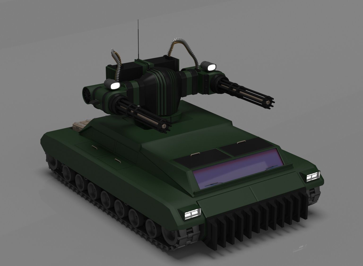 Gatling Tank Mark II 3D model rigged | CGTrader