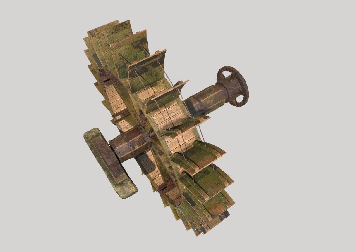 Water Mill Wheel 3D model | CGTrader