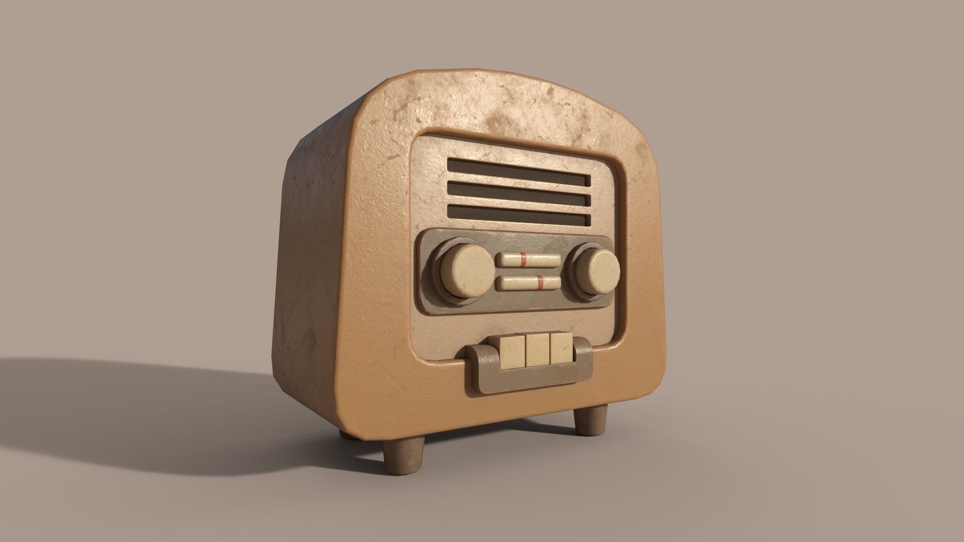 3D model Low-poly Simple Stylized Retro Radio VR / AR / low-poly | CGTrader