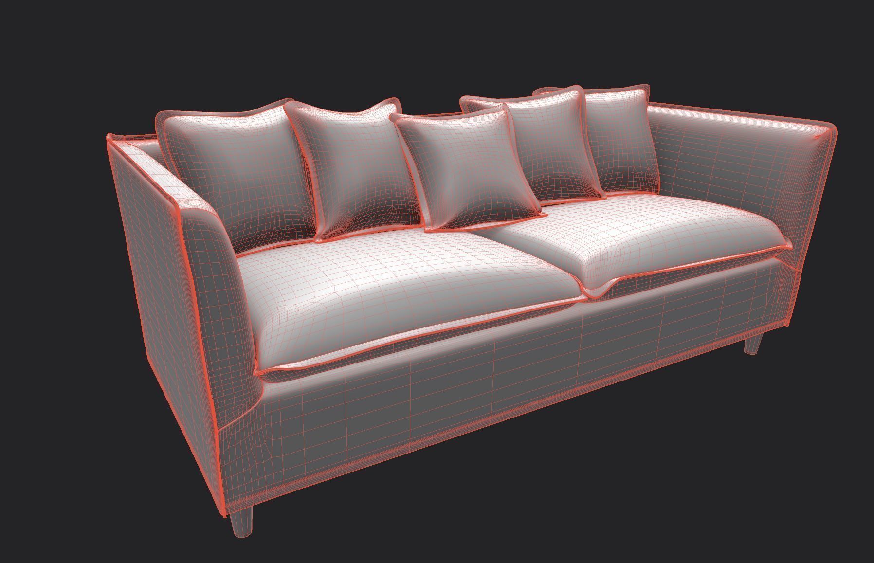 Velvet Sofa Set 3D model | CGTrader