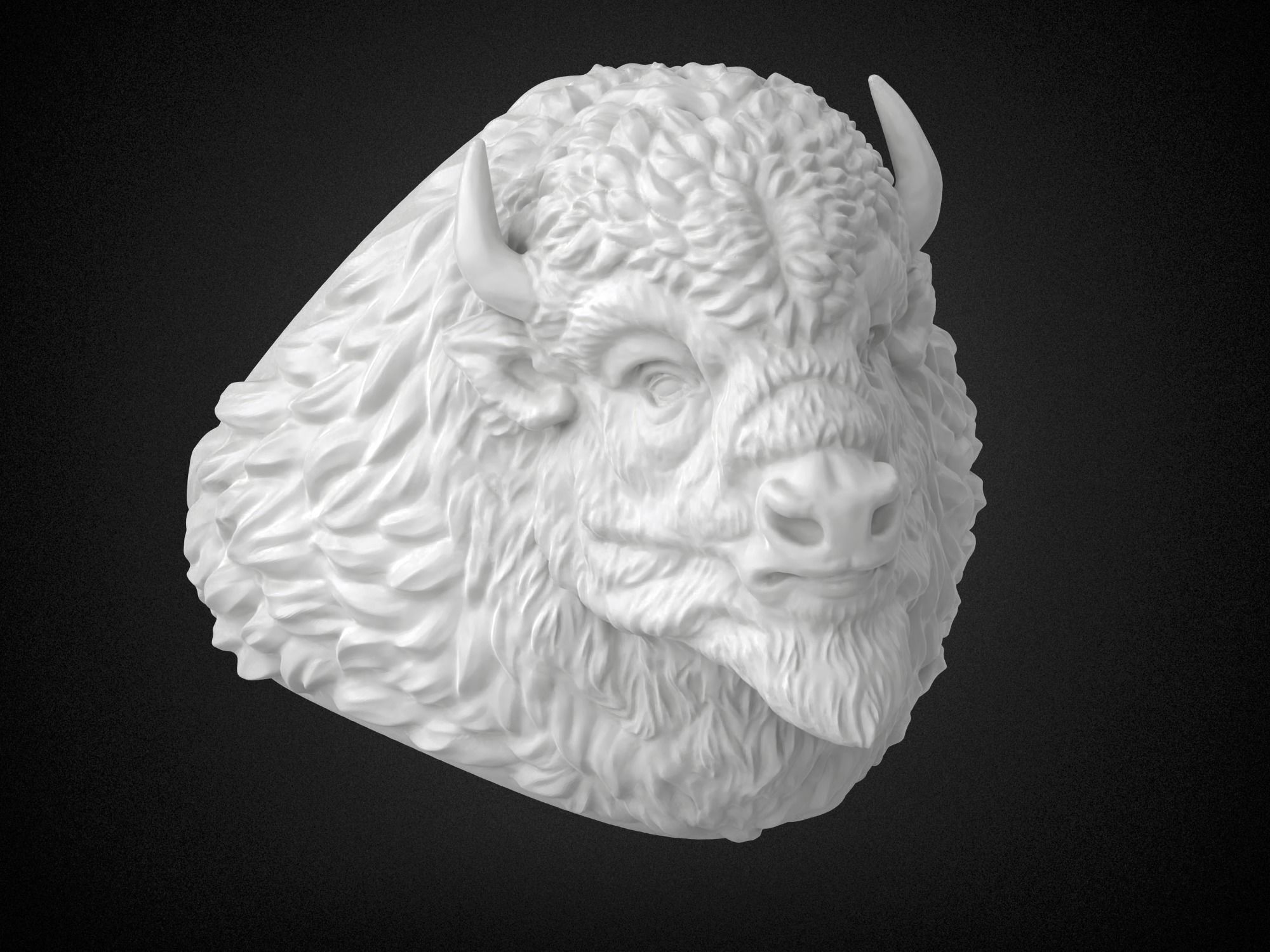 Bison Buffalo Head Sculpture ring 3D Printable model R5 3D model 3D ...