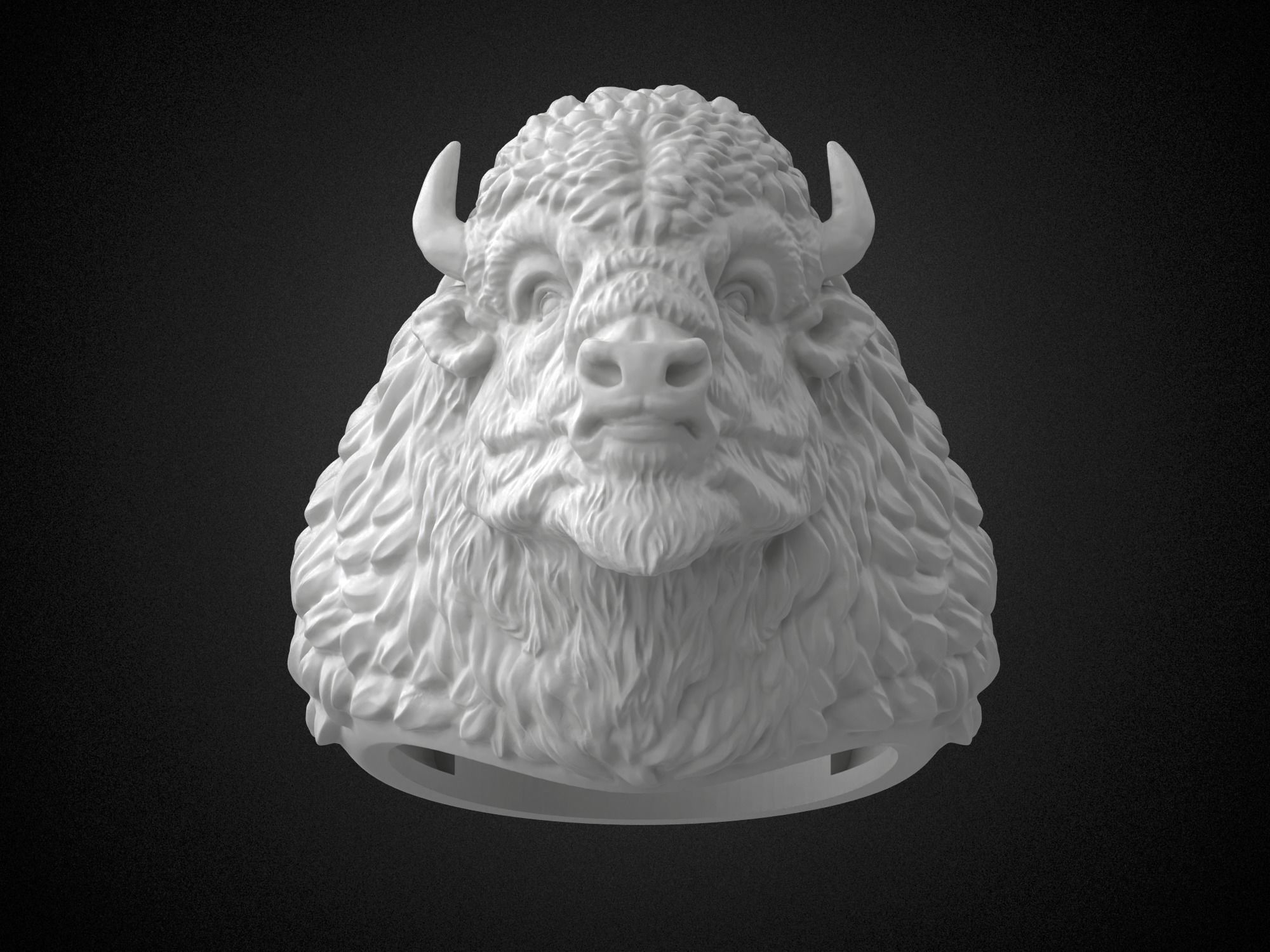 Bison Buffalo Head Sculpture ring 3D Printable model R5 3D model 3D ...