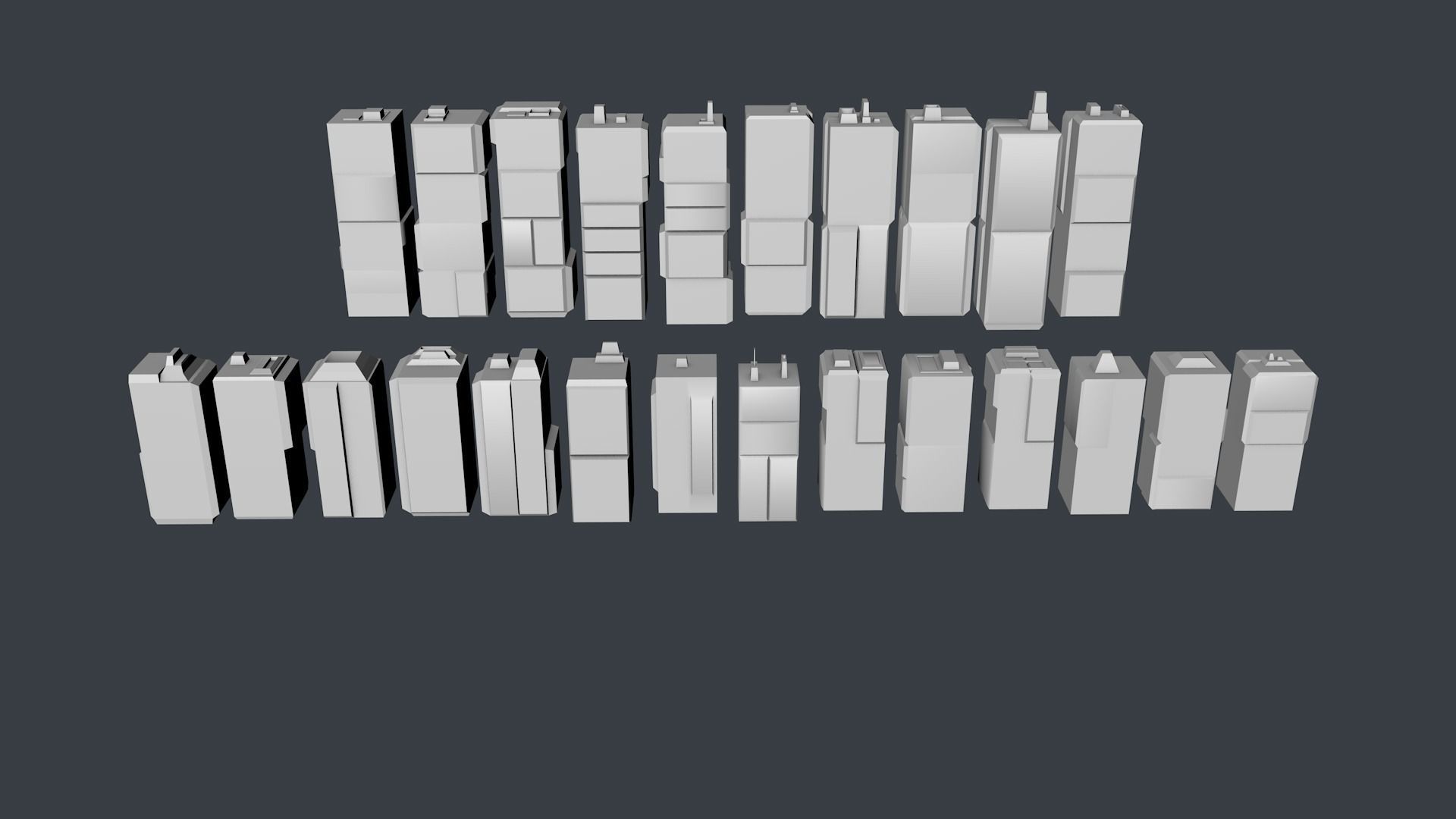 Sci Fi Cityscape Mega Pack Cyberpunk 57 Greeble Buildings Lot free 3D ...