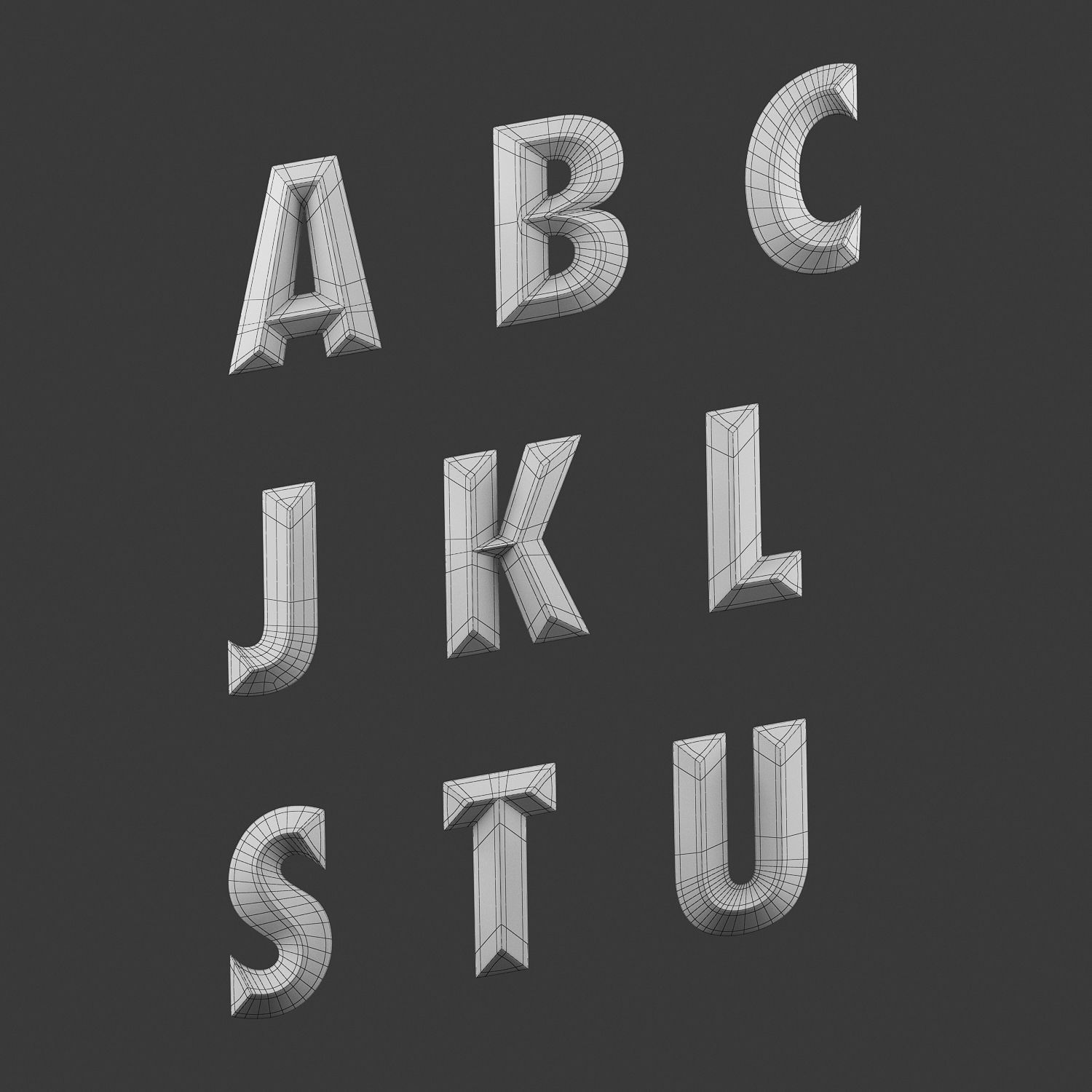 Futura Font 3D model | CGTrader