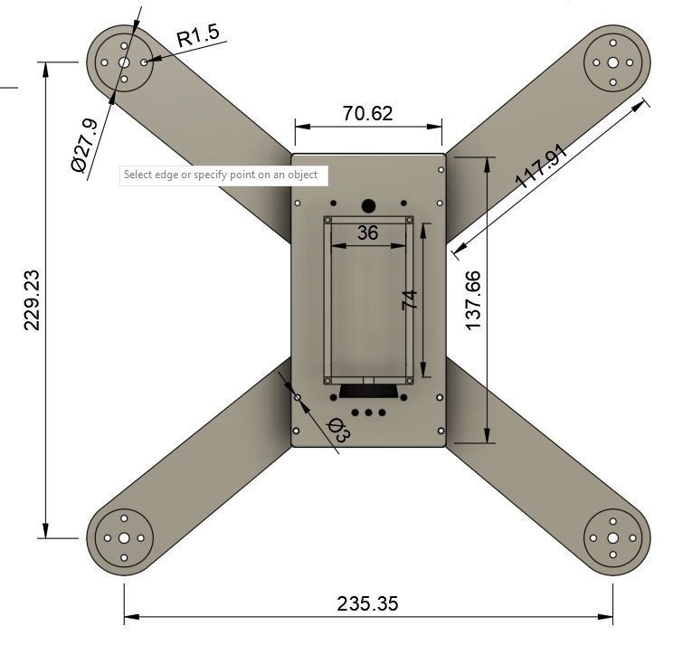 Fully 3D Printable 7 inch Quadcopter Drone 3D model 3D printable | CGTrader
