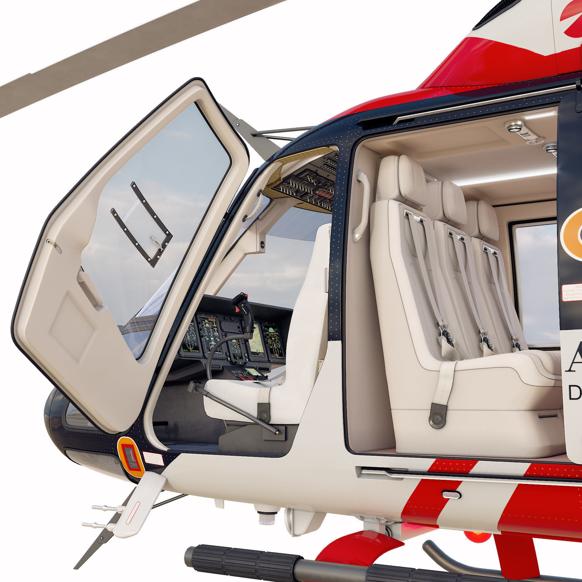 Helicopters Ansat Aurus 3D model rigged | CGTrader