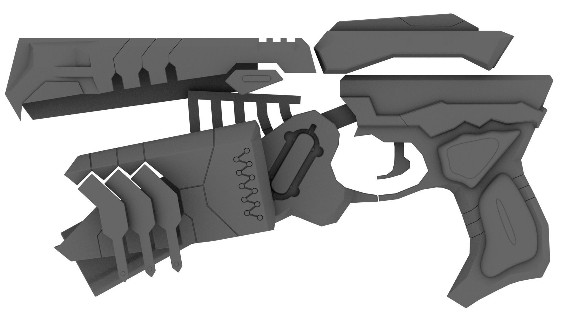 Psycho-pass - Dominator High quality 3D model animated rigged | CGTrader