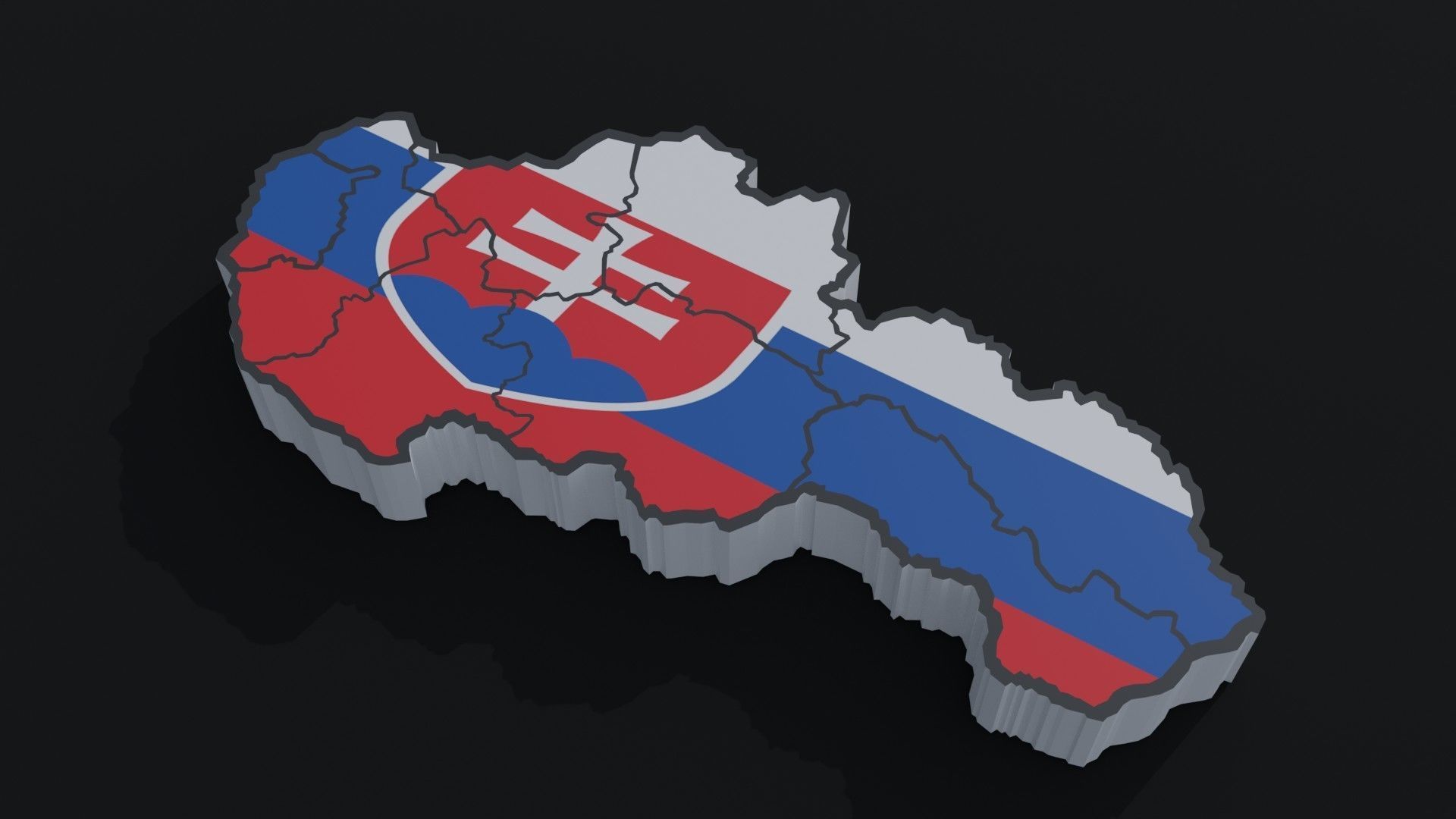 Political Map of Slovakia 3D model | CGTrader