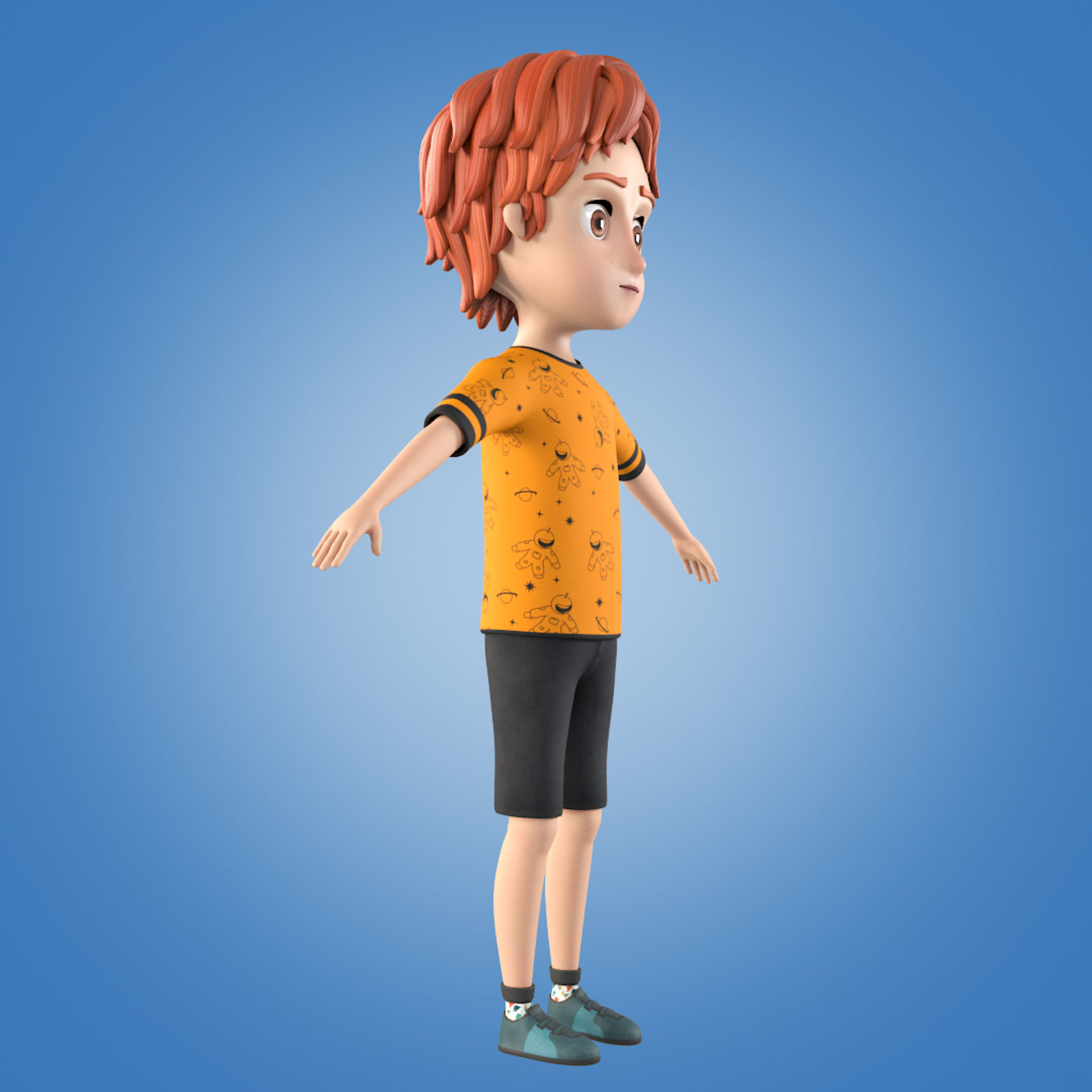 Cartoon Kid 3D model rigged | CGTrader