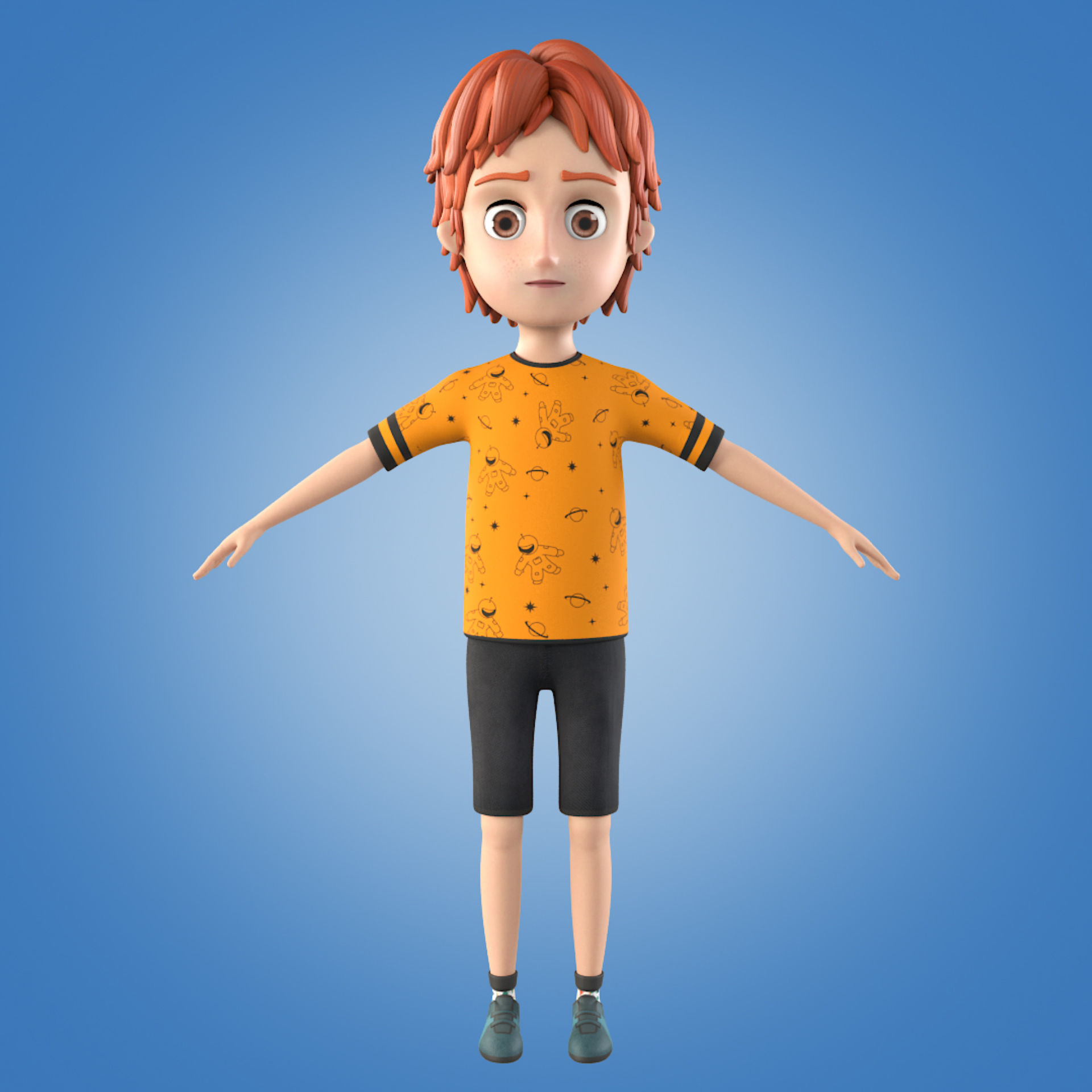 Cartoon Kid 3D model rigged | CGTrader