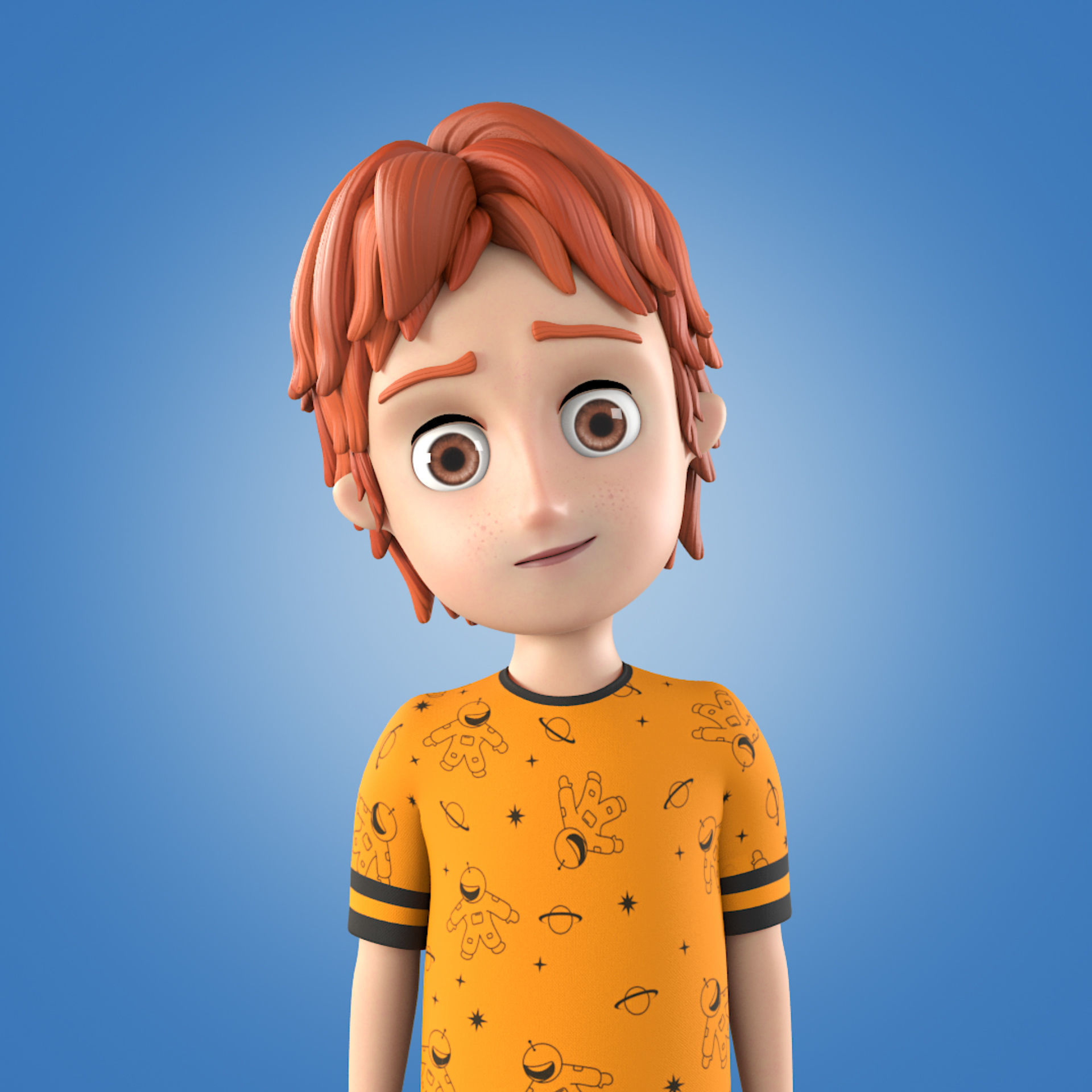 Cartoon Kid 3D model rigged | CGTrader