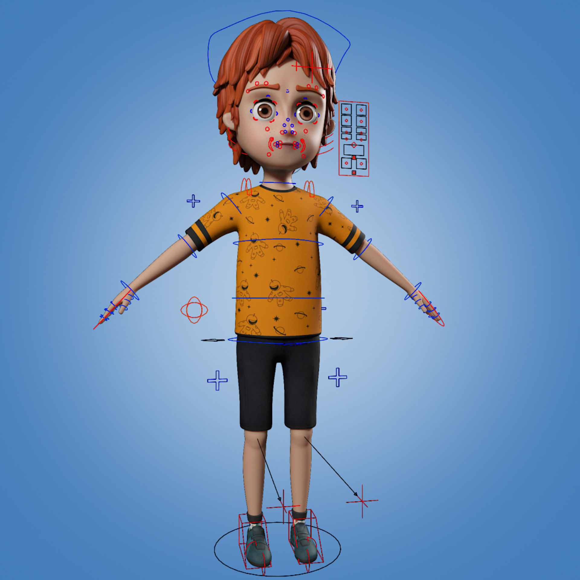 Cartoon Kid 3D model rigged | CGTrader