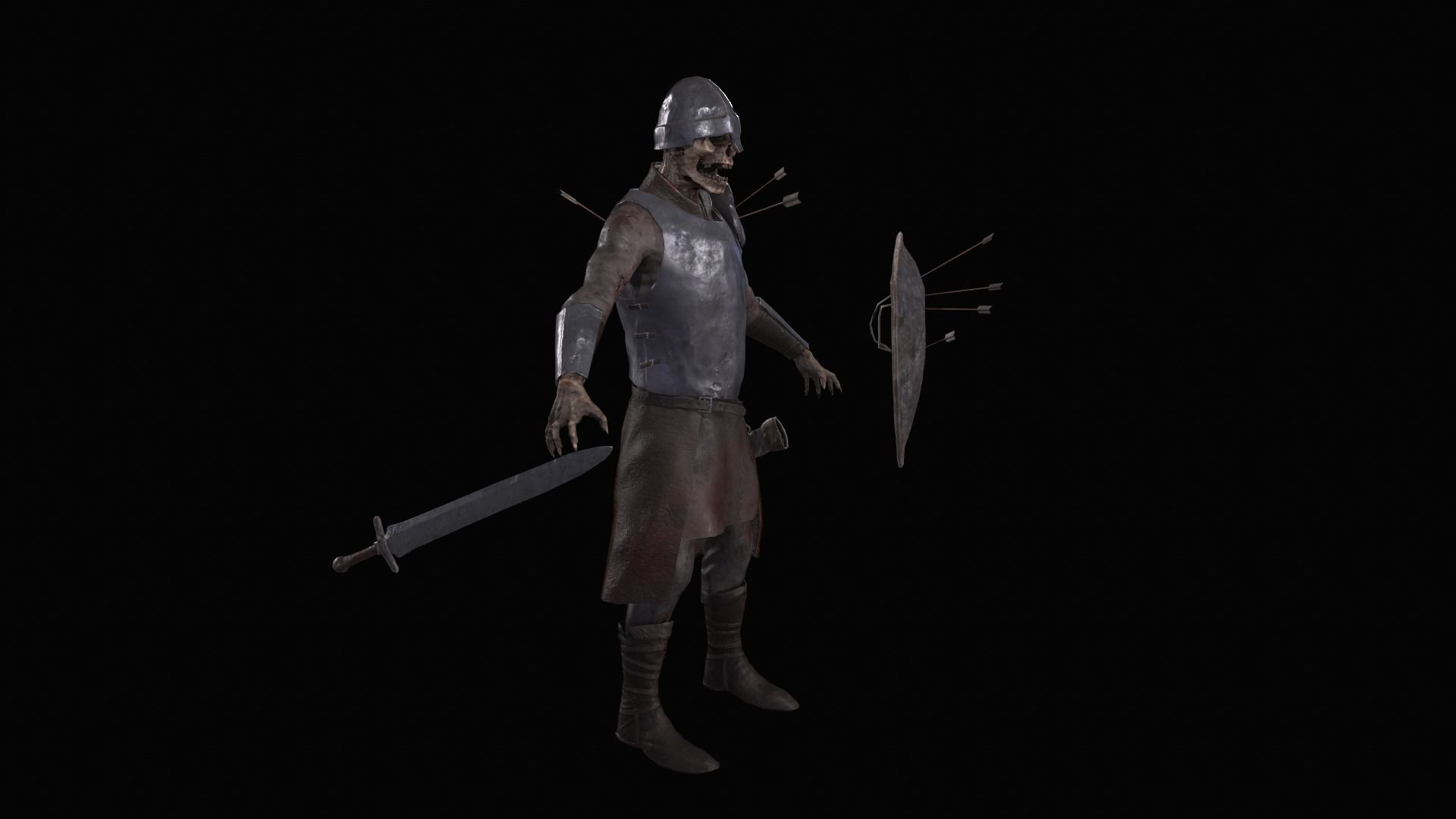 Zombie warrior free VR / AR / low-poly 3D model | CGTrader