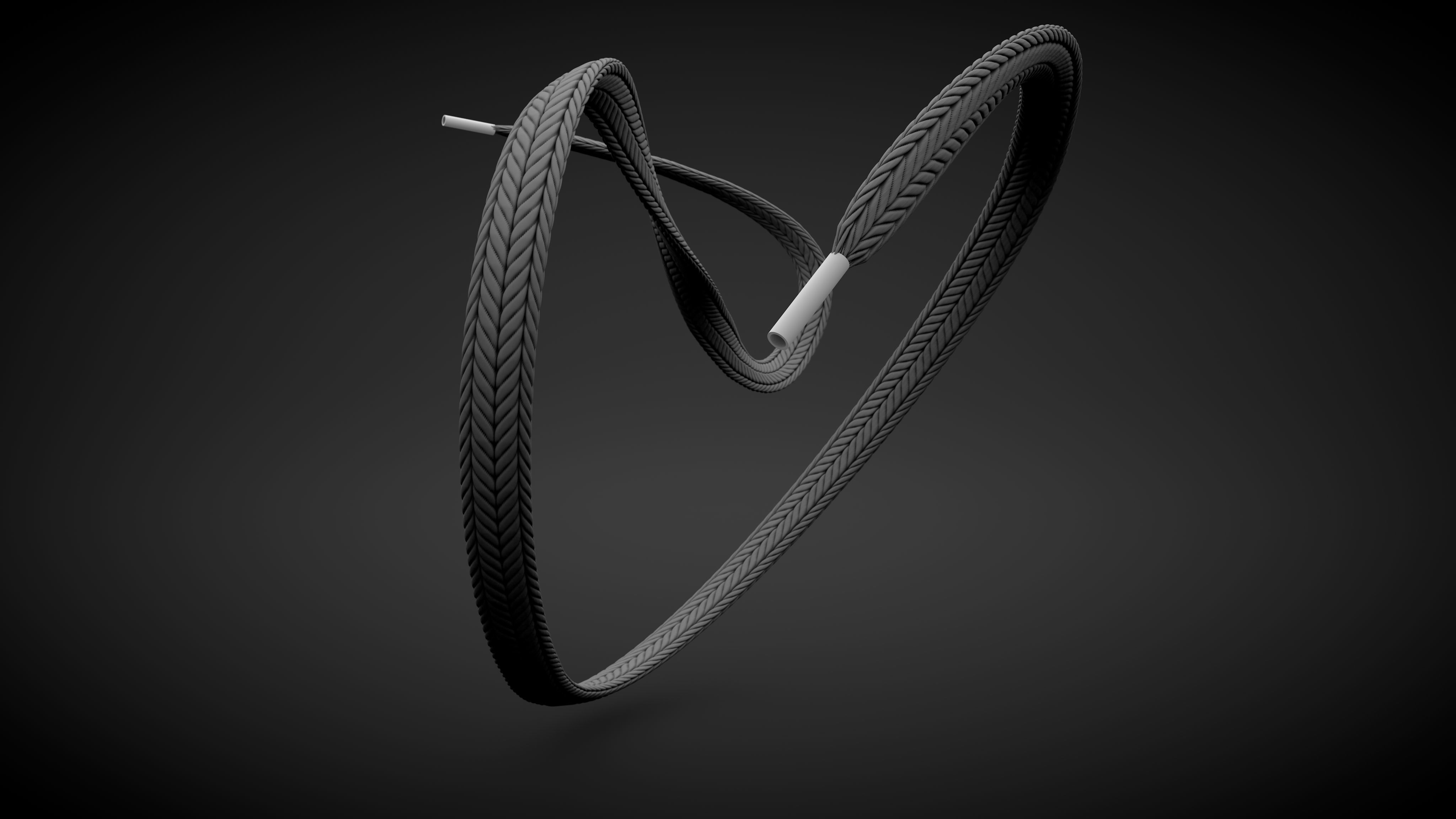 Shoelace - displacement map 3D model | CGTrader