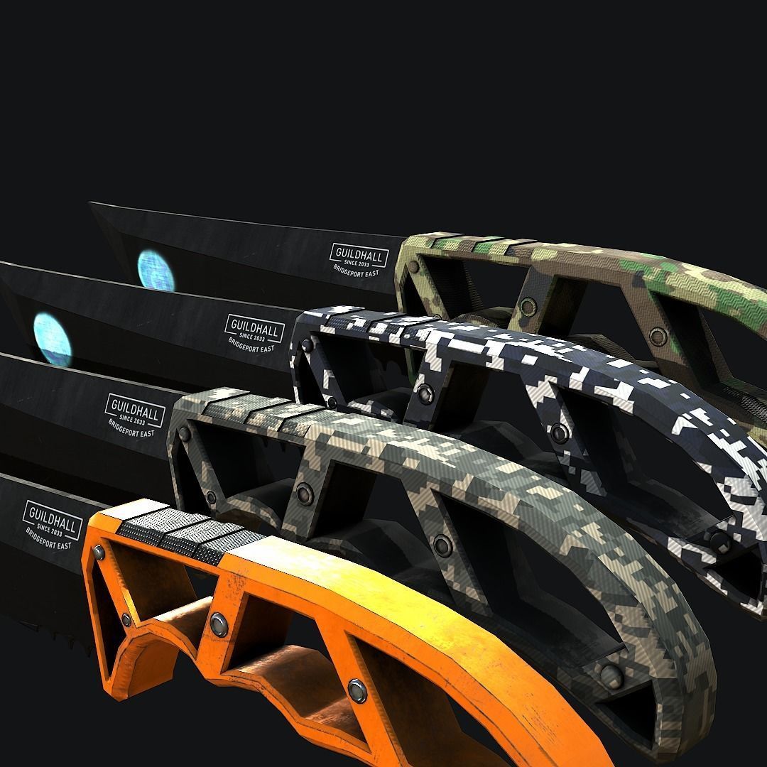 3D model Police Combat knife 4 Texture variation VR / AR / low-poly ...