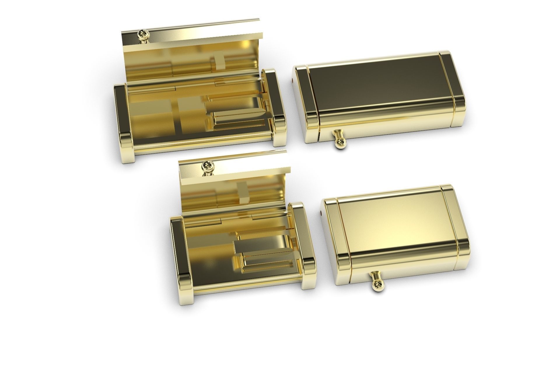 15mm Cuban Link Lock 2 versions long and short sizes 3D model 3D ...