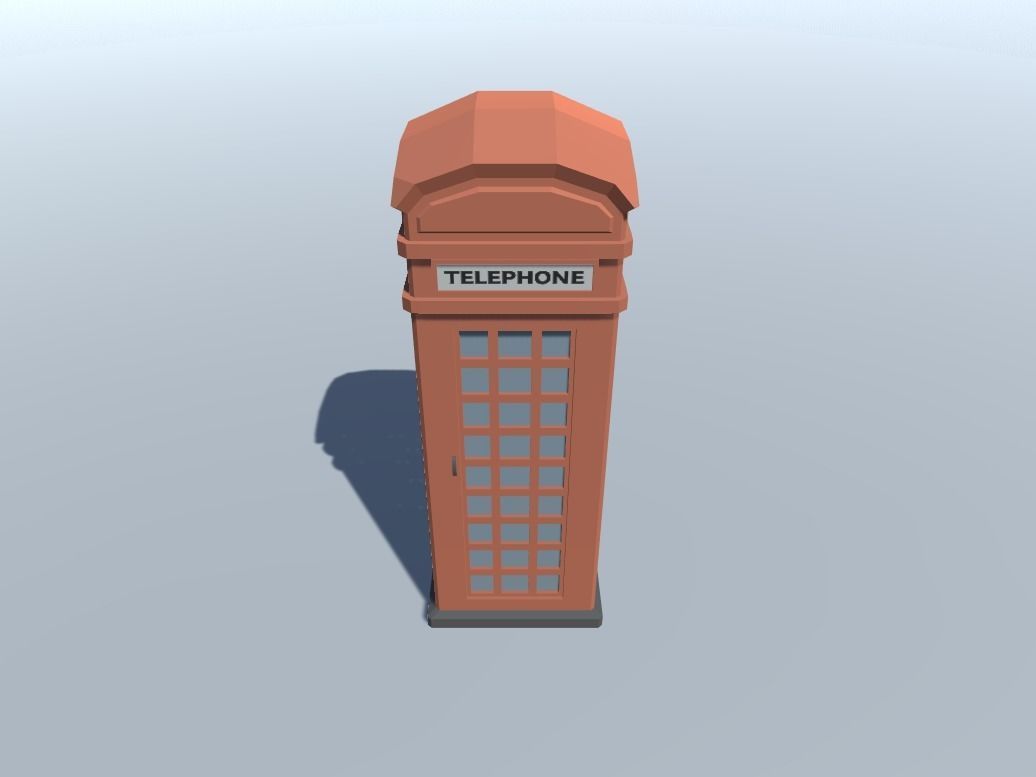 3D model Red Phone Booth Lowpoly VR / AR / low-poly | CGTrader
