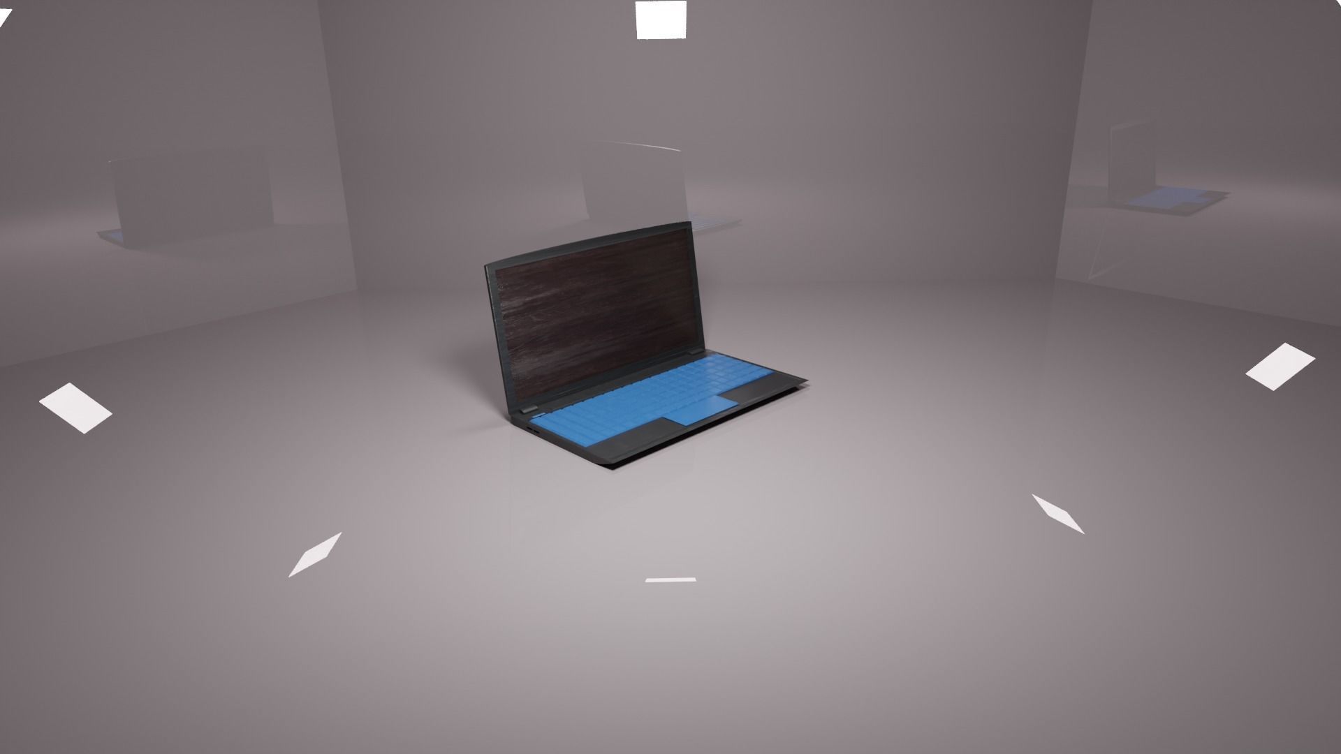 A damaged laptop free 3D model | CGTrader