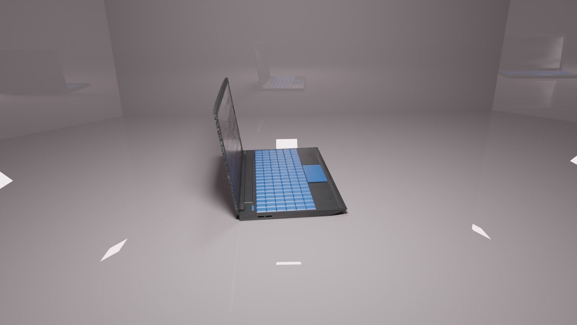A damaged laptop free 3D model | CGTrader