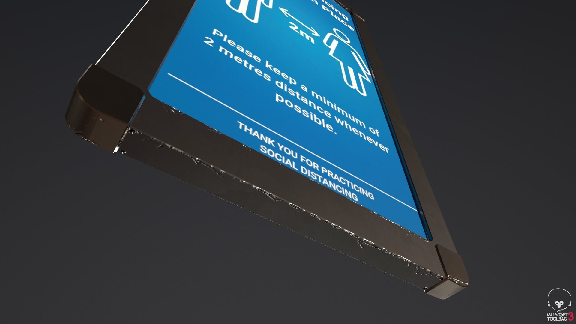 3D model Social Distance Signboard - Keep Distance VR / AR / low-poly ...