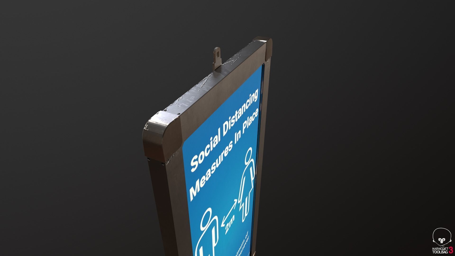 3D model Social Distance Signboard - Keep Distance VR / AR / low-poly ...