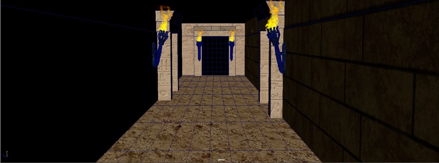 Egypt Dungeon Corridor With Animated Torches Environmental 3D model ...