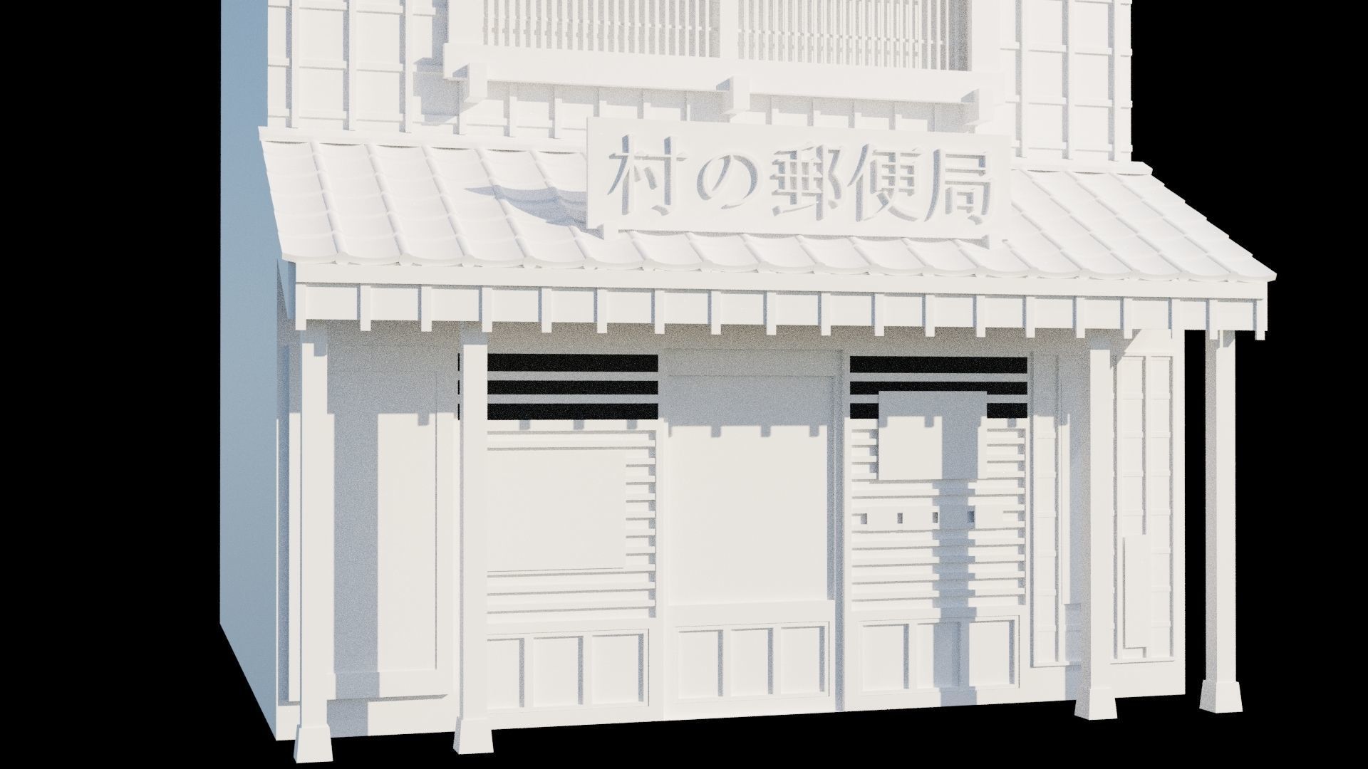 3D model japan wooden post office VR / AR / low-poly | CGTrader