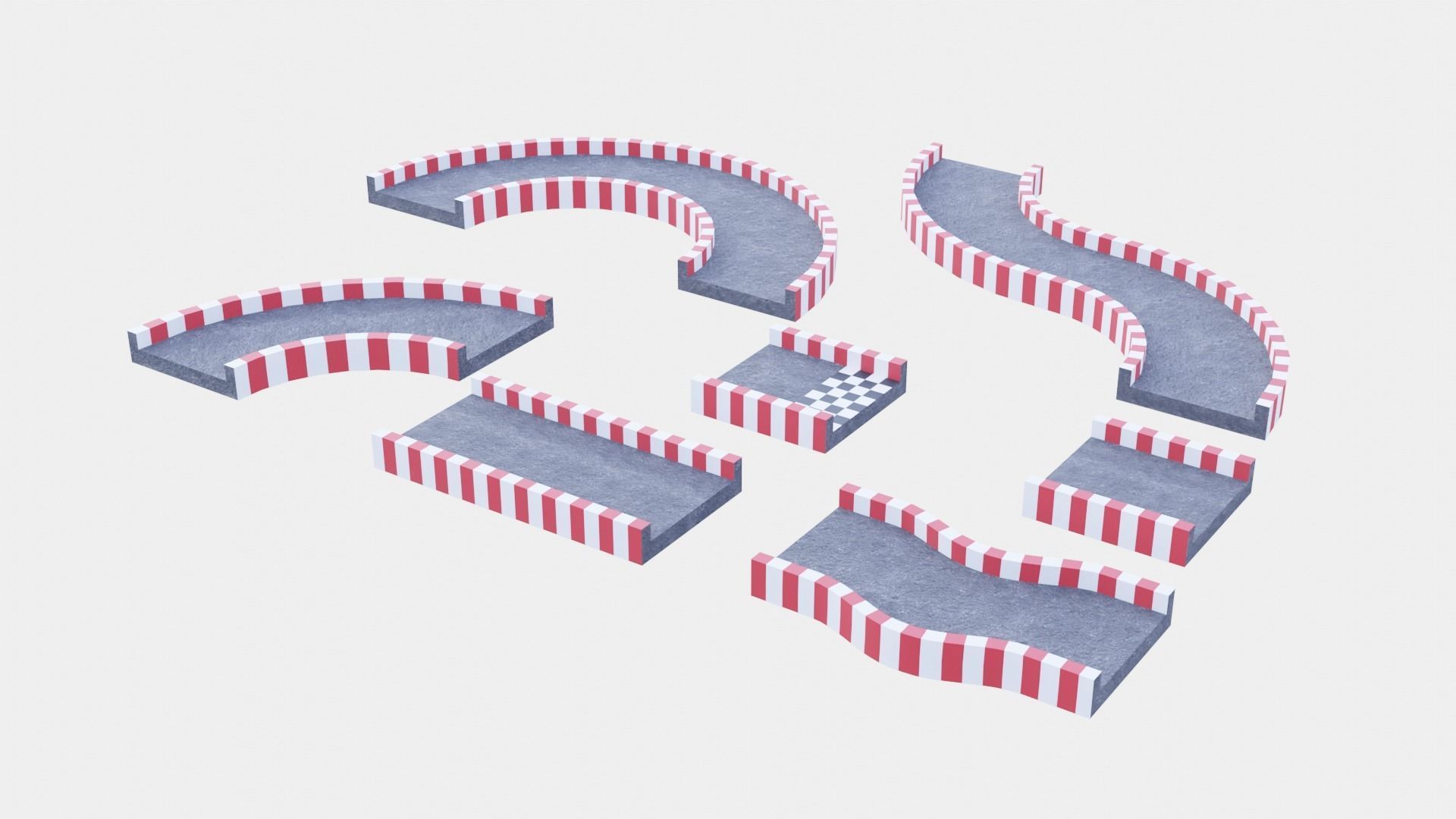 3D model Racetrack Segments Collection VR / AR / low-poly | CGTrader