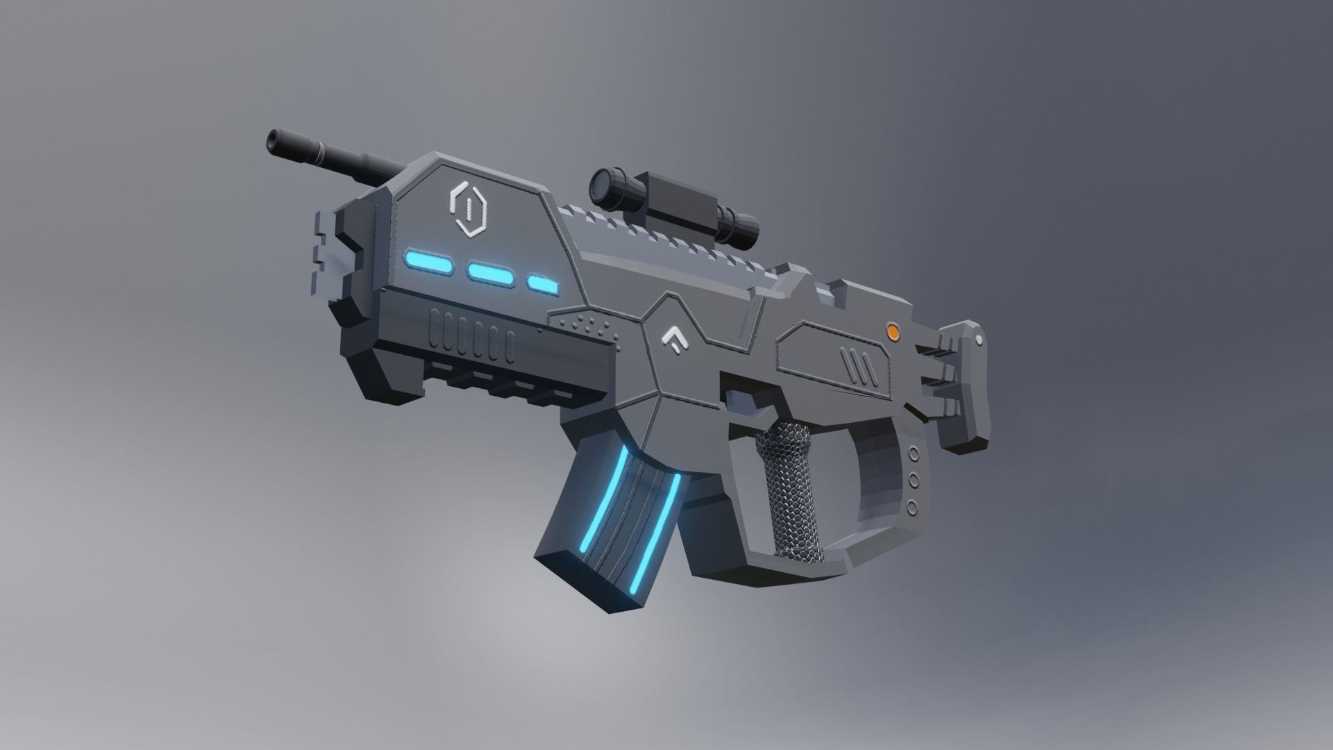 3D model Low Poly Sci-Fi Gun - PBR - Game Ready VR / AR / low-poly ...