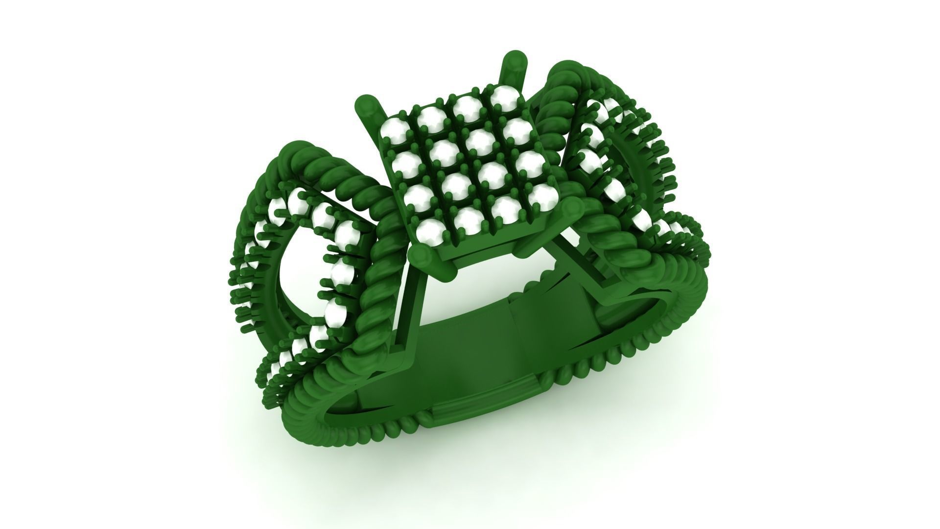 Custom Diamond Ring 3D Print 3D model 3D printable | CGTrader