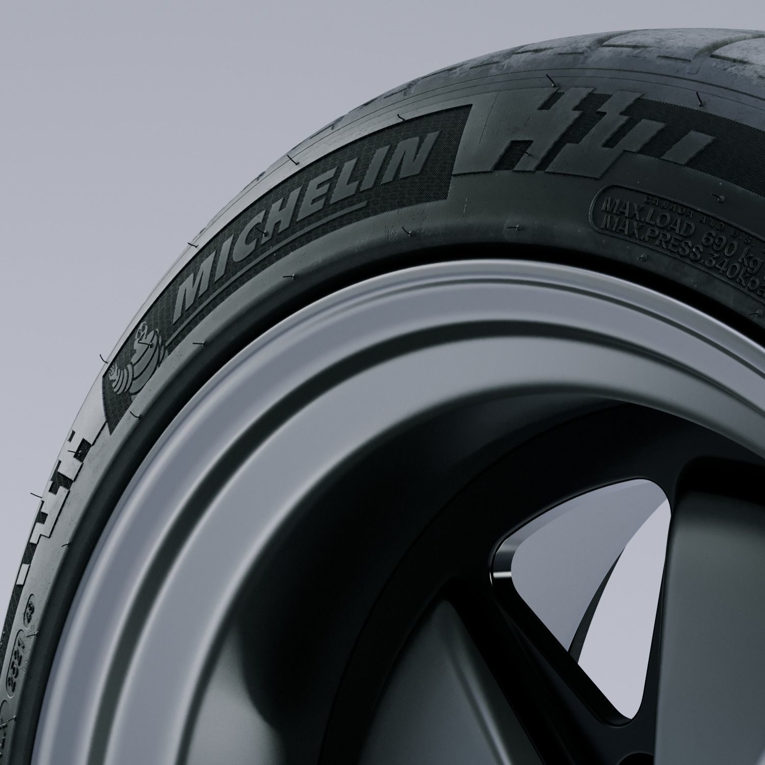 Michelin Pilot Sport PS2 N3 Real World Details 3D model | CGTrader