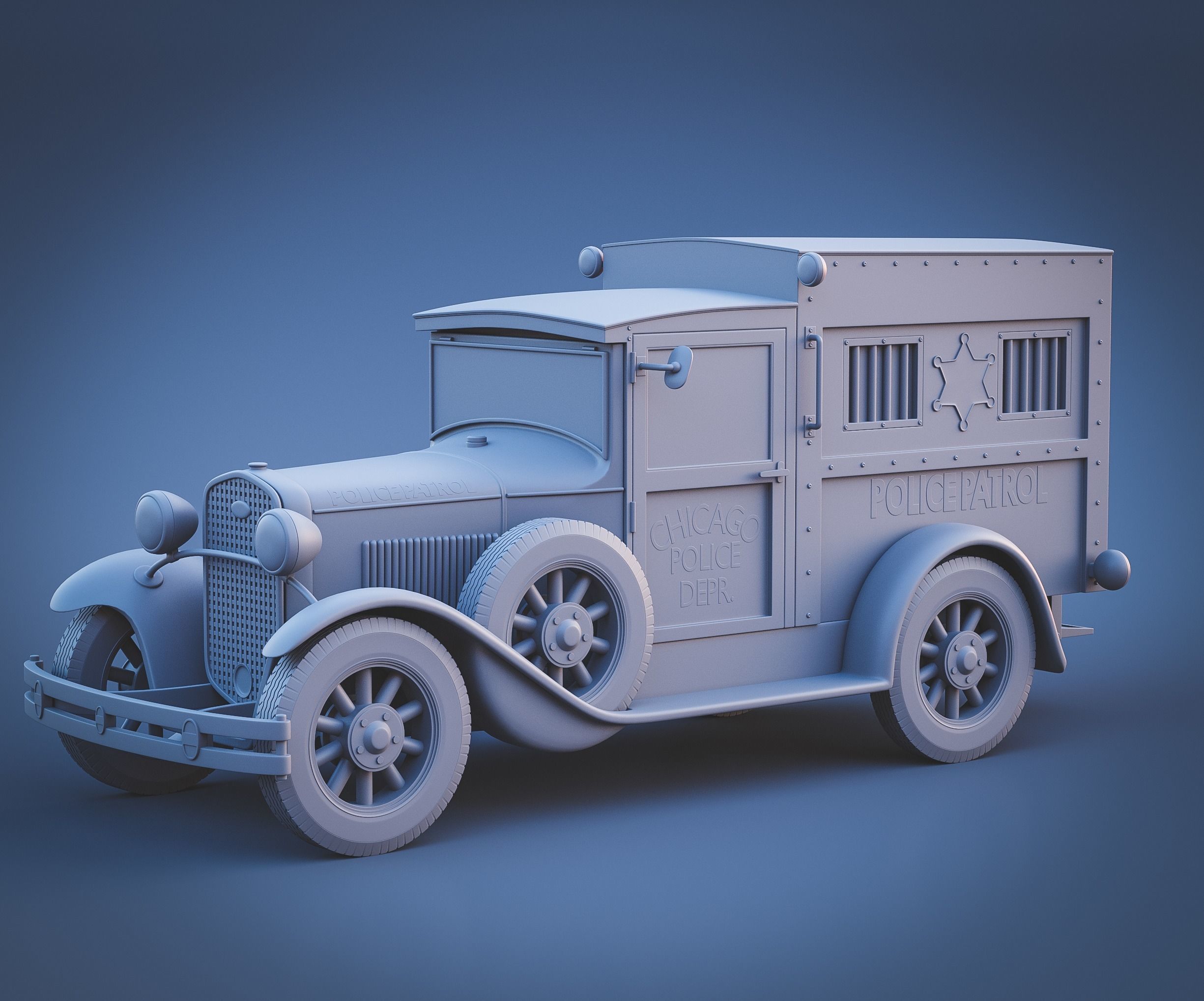 Police car 3D model 3D printable | CGTrader
