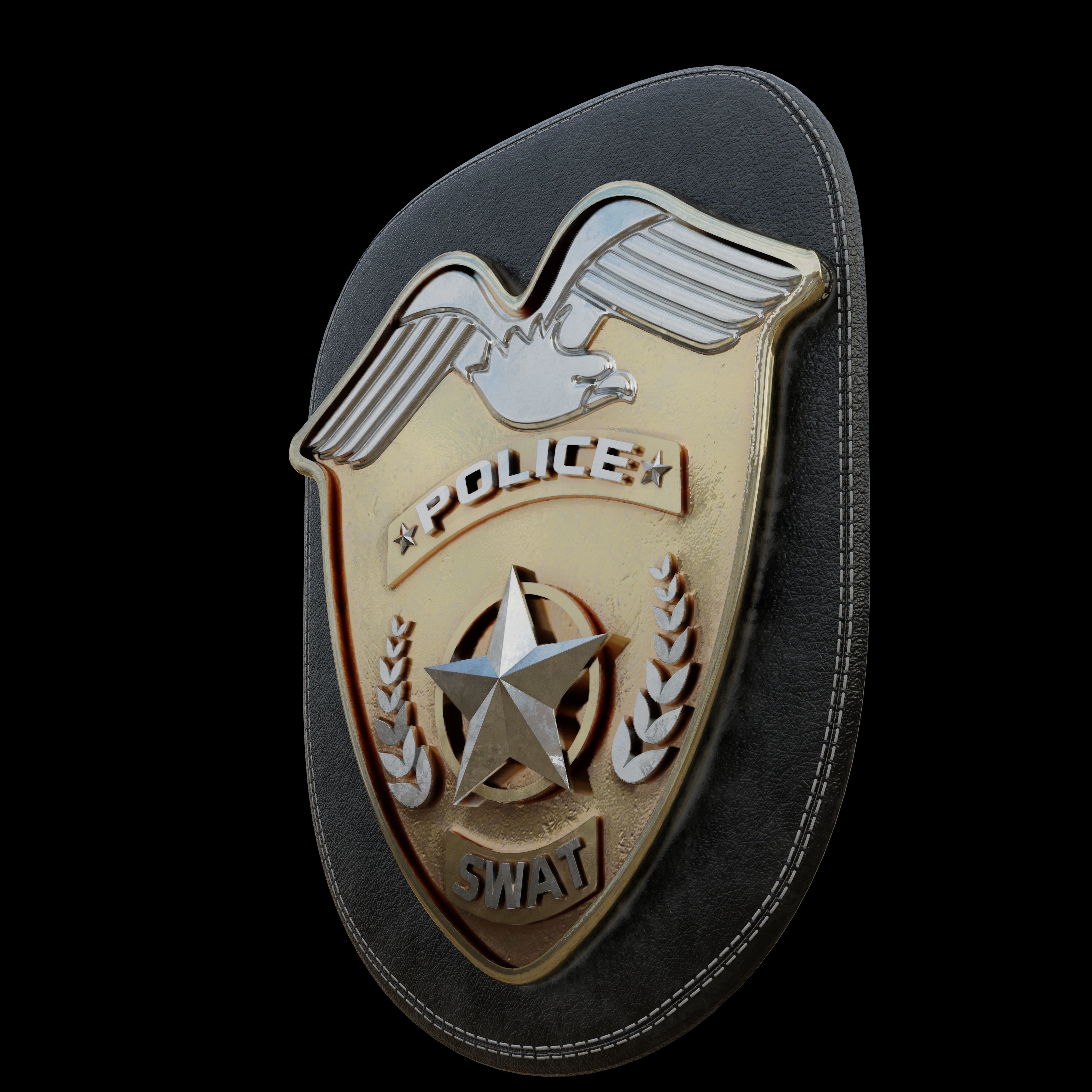 3D model SWAT Police Badge Photorealistic PBR Low-poly 3D model VR / AR ...