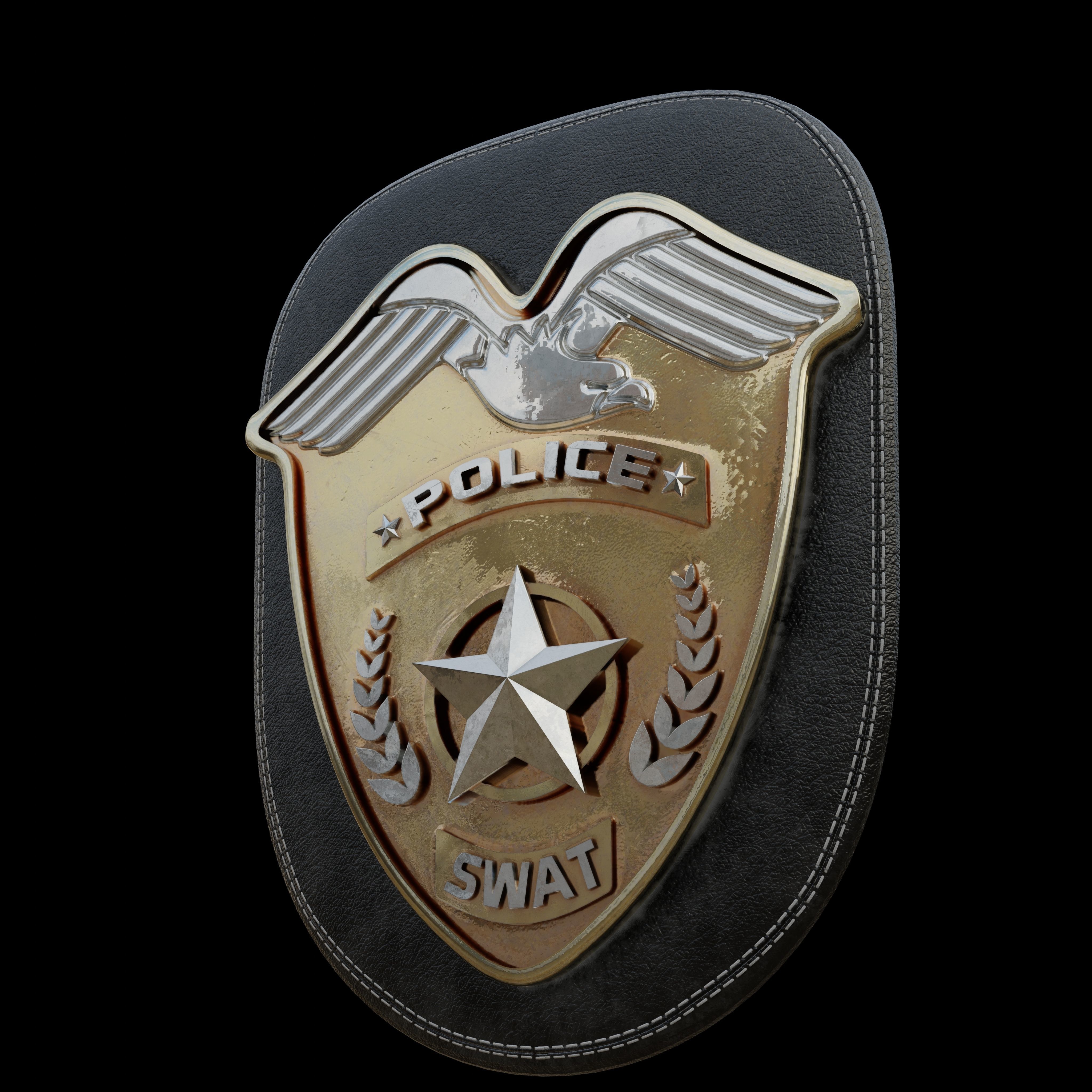 3D model SWAT Police Badge Photorealistic PBR Low-poly 3D model VR / AR ...
