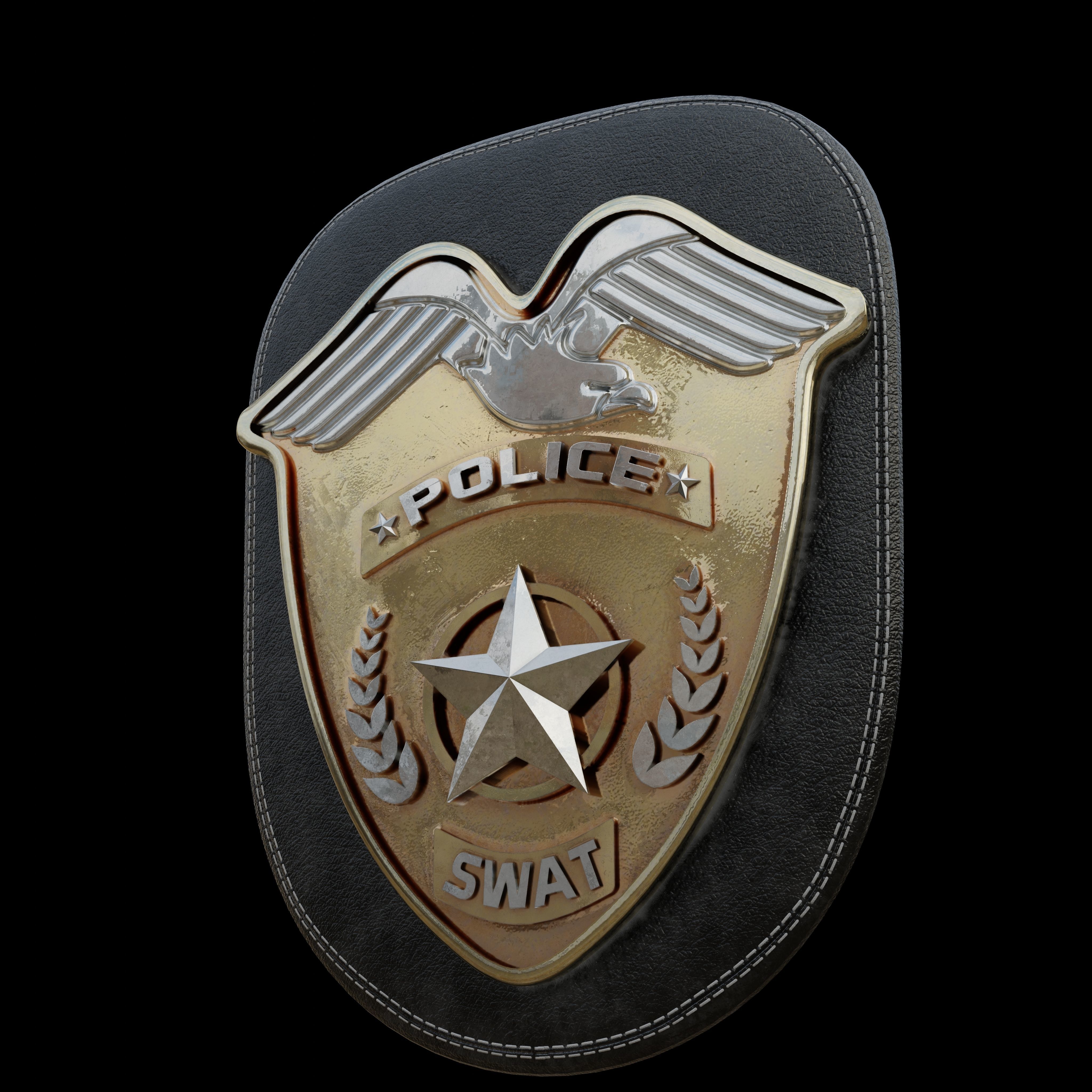 3D model SWAT Police Badge Photorealistic PBR Low-poly 3D model VR / AR ...