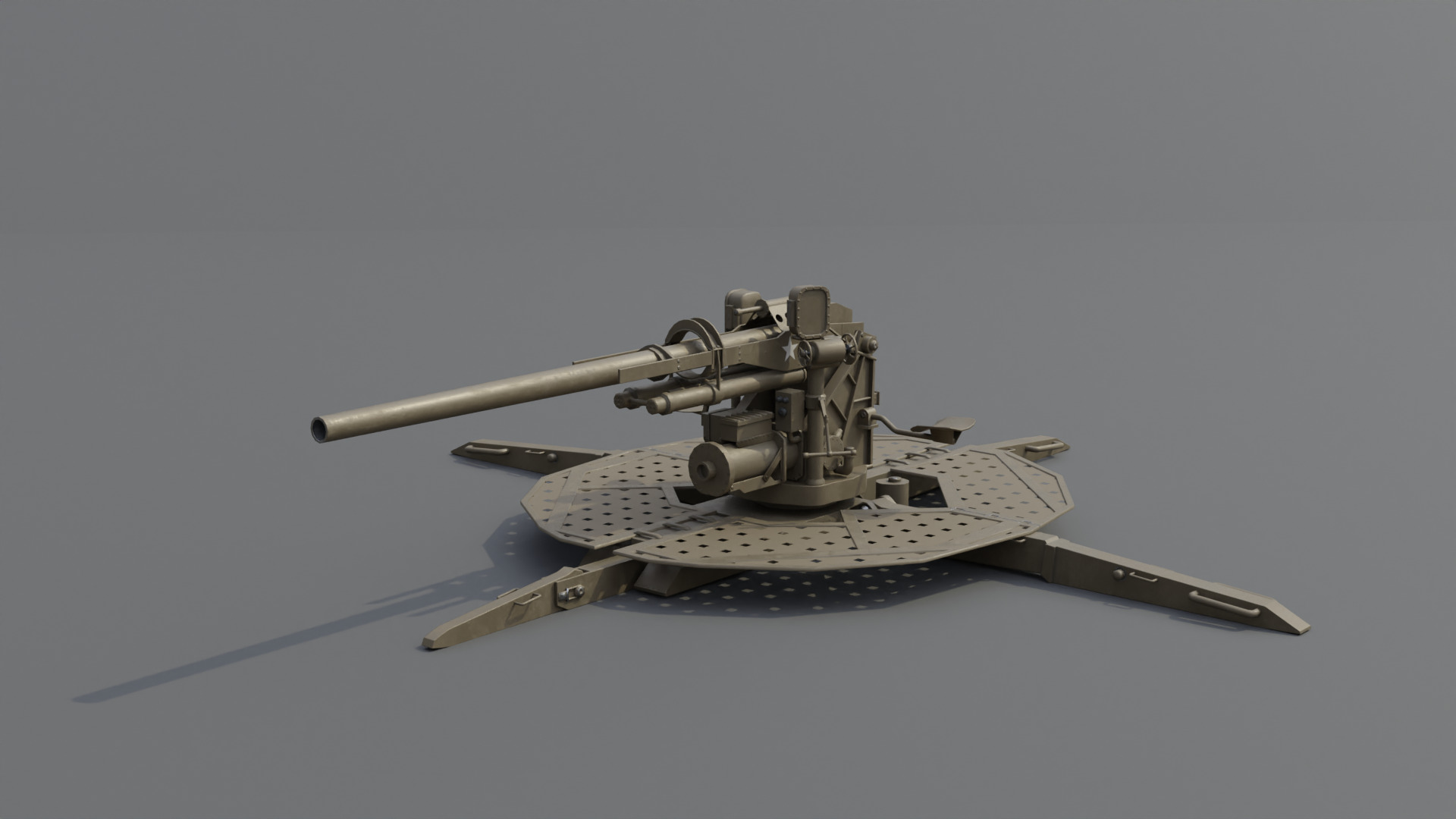 3D model M1 90mm AA-AT Gun VR / AR / low-poly | CGTrader