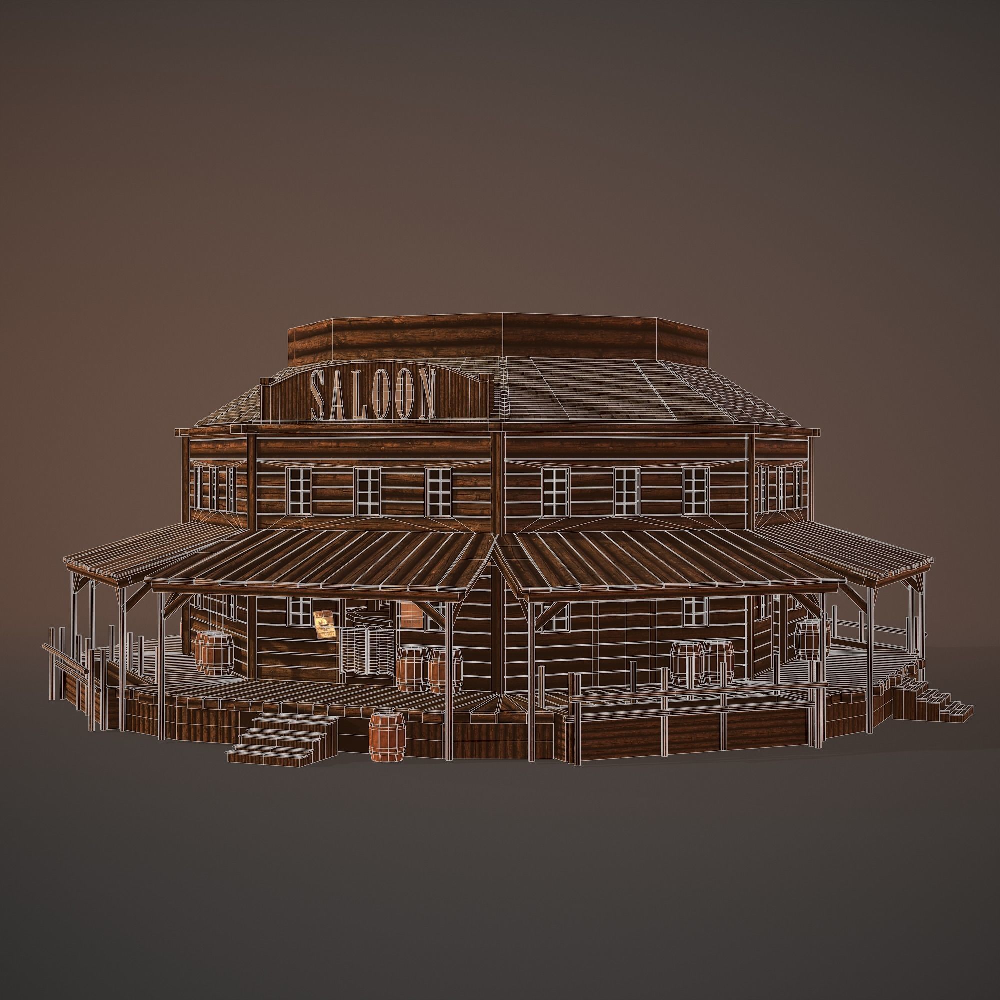 3D model Western Saloon VR / AR / low-poly | CGTrader