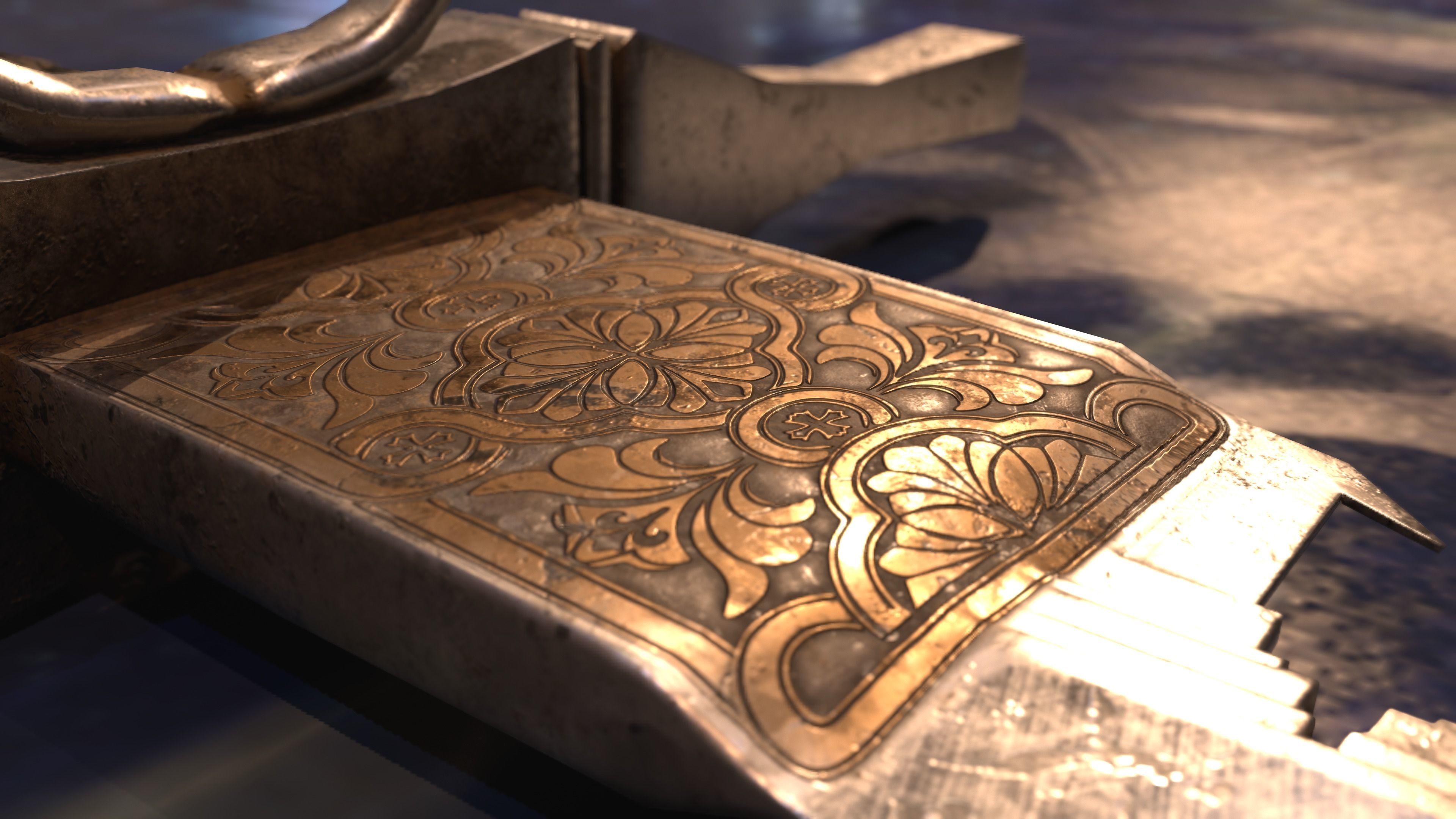 3D model Optimised realistic medieval weapon swordbreaker VR / AR / low ...