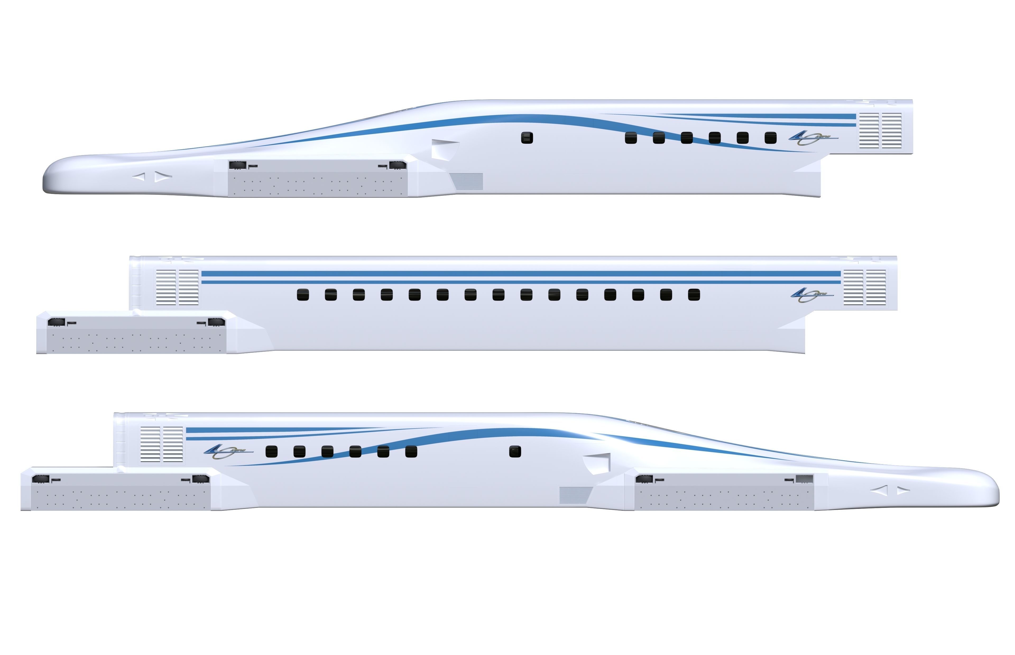 SCMaglev L0 Series Improved Version Shinkansen 3D model | CGTrader