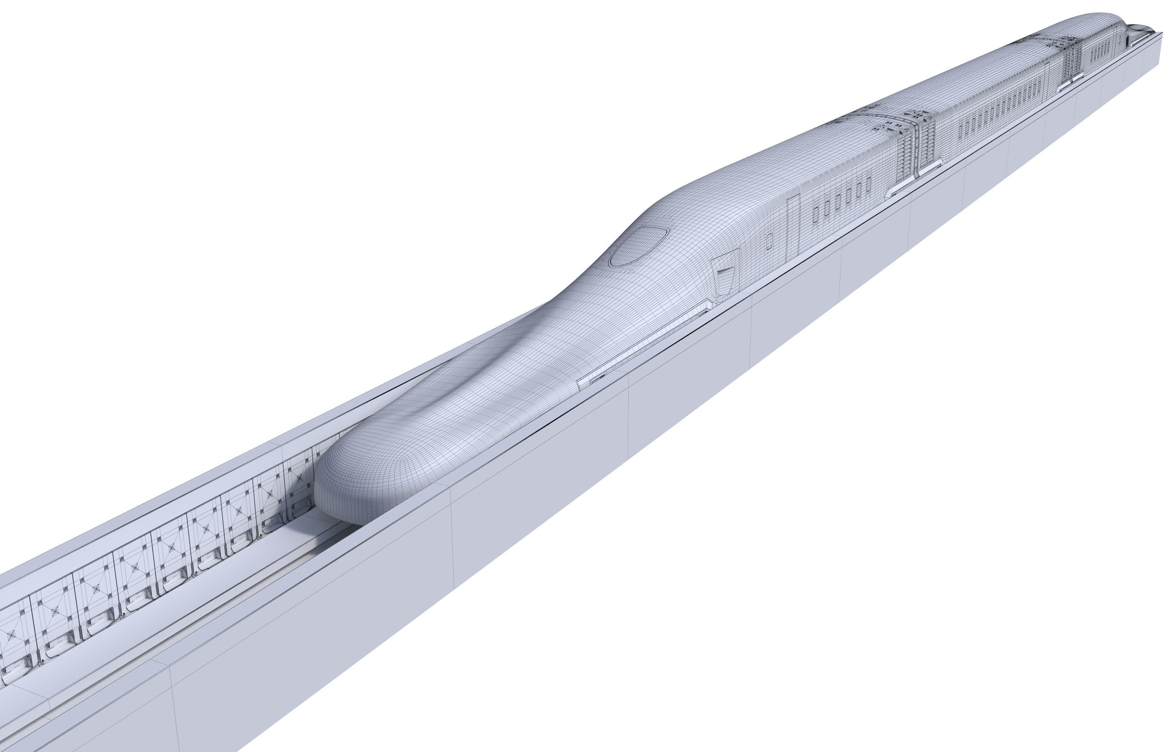 SCMaglev L0 Series Improved Version Shinkansen 3D model | CGTrader