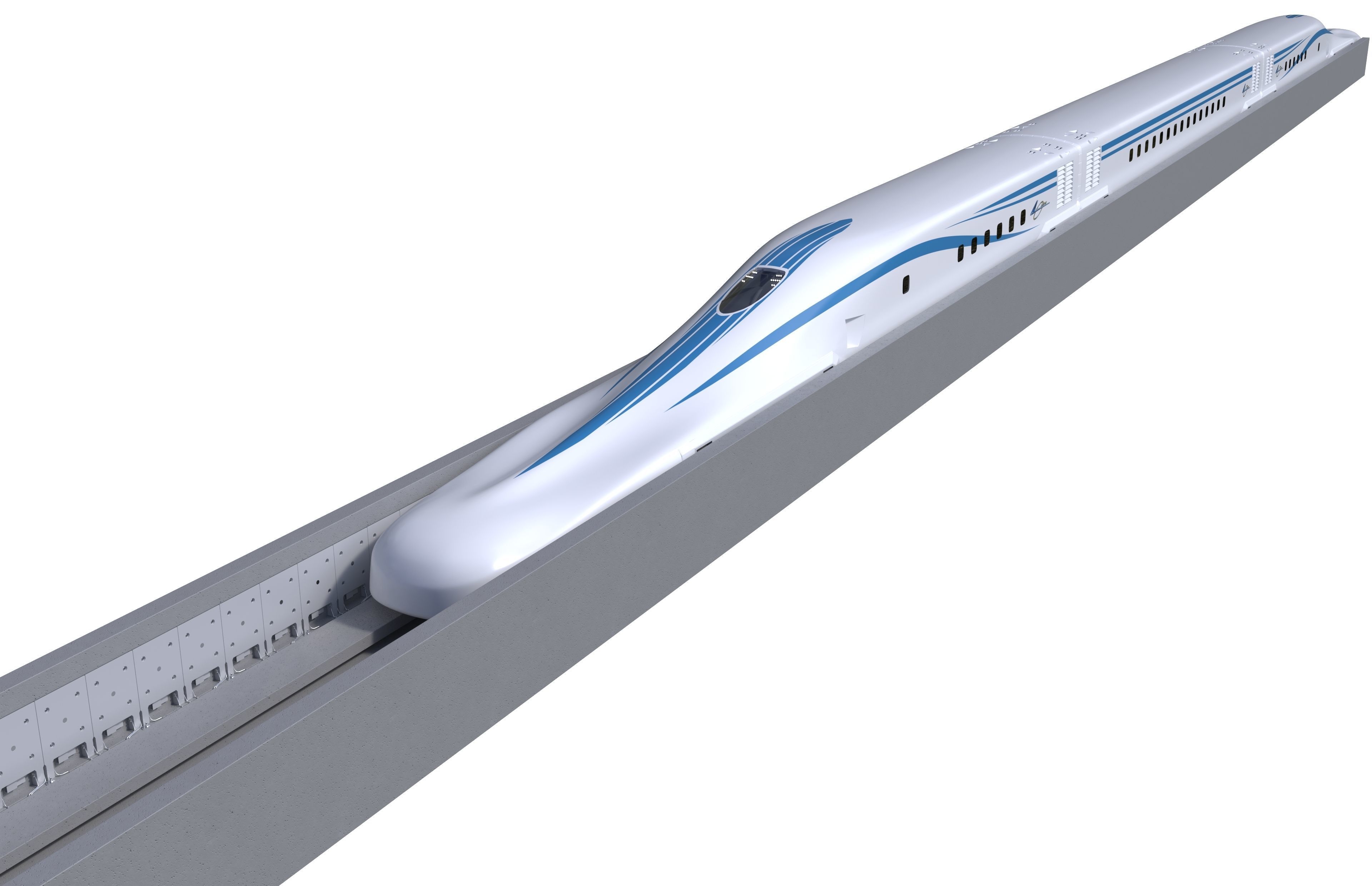 SCMaglev L0 Series Improved Version Shinkansen 3D model | CGTrader