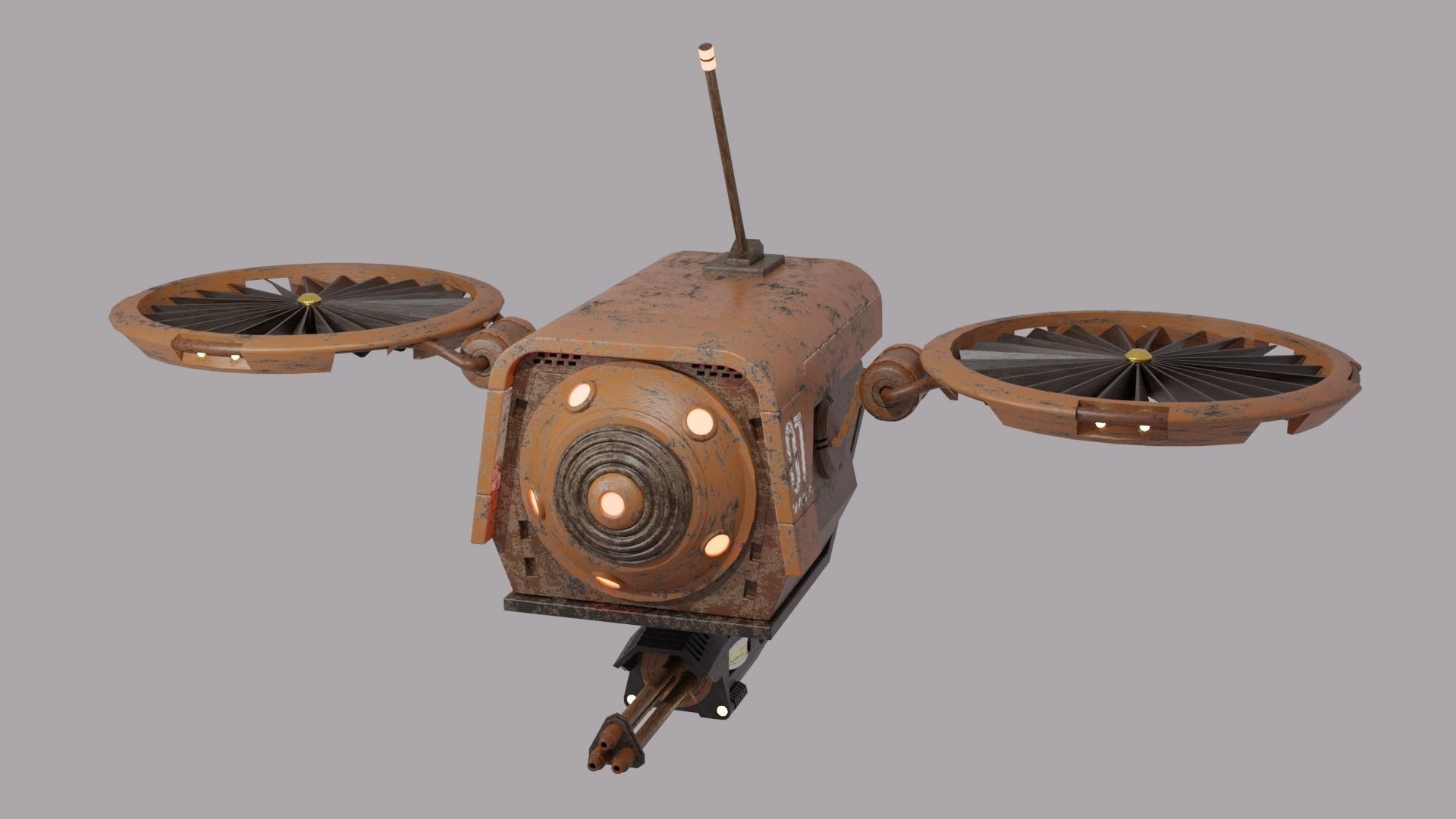 3D model Sci-fi rust drone VR / AR / low-poly | CGTrader