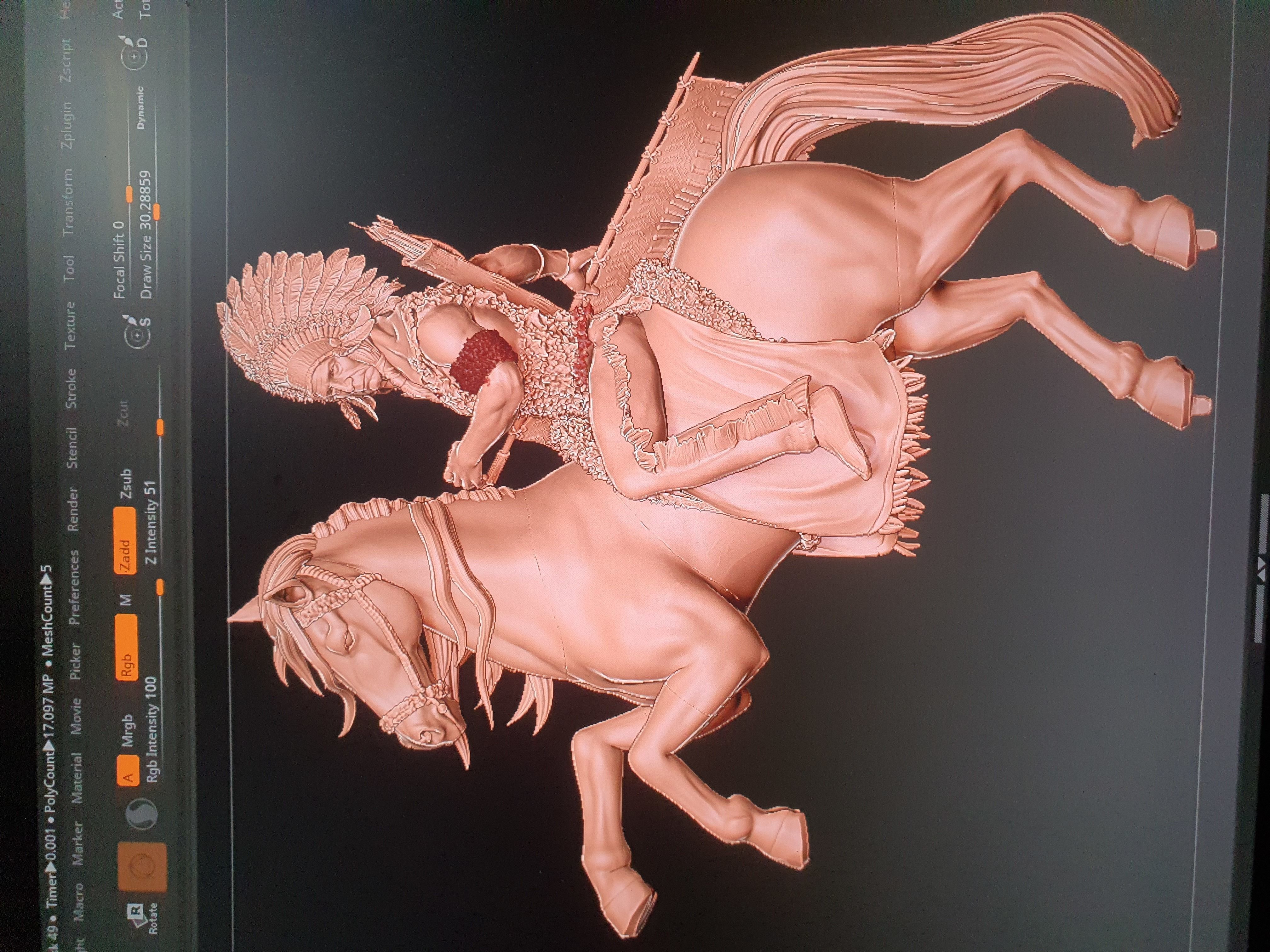 native american on horse 3D model 3D printable | CGTrader