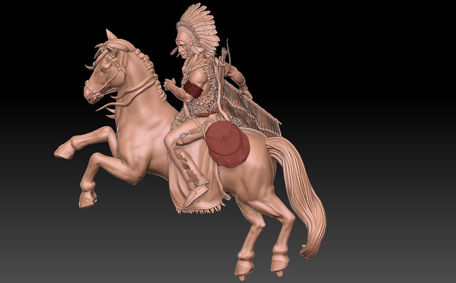 native american on horse 3D model 3D printable | CGTrader