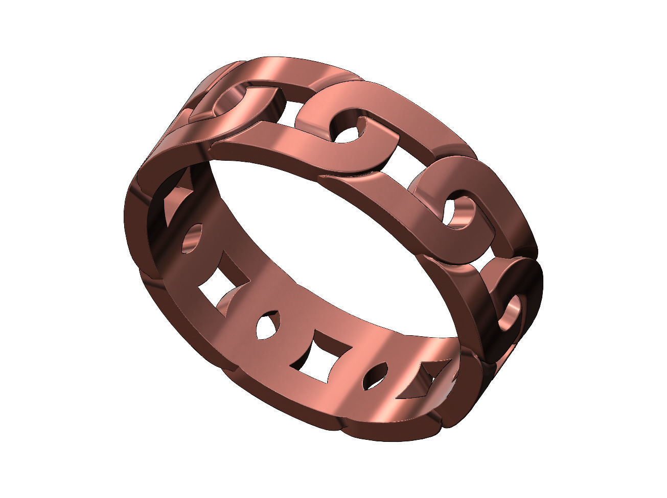 Overlapping chain link ring US size 6to10 3D model 3D printable | CGTrader