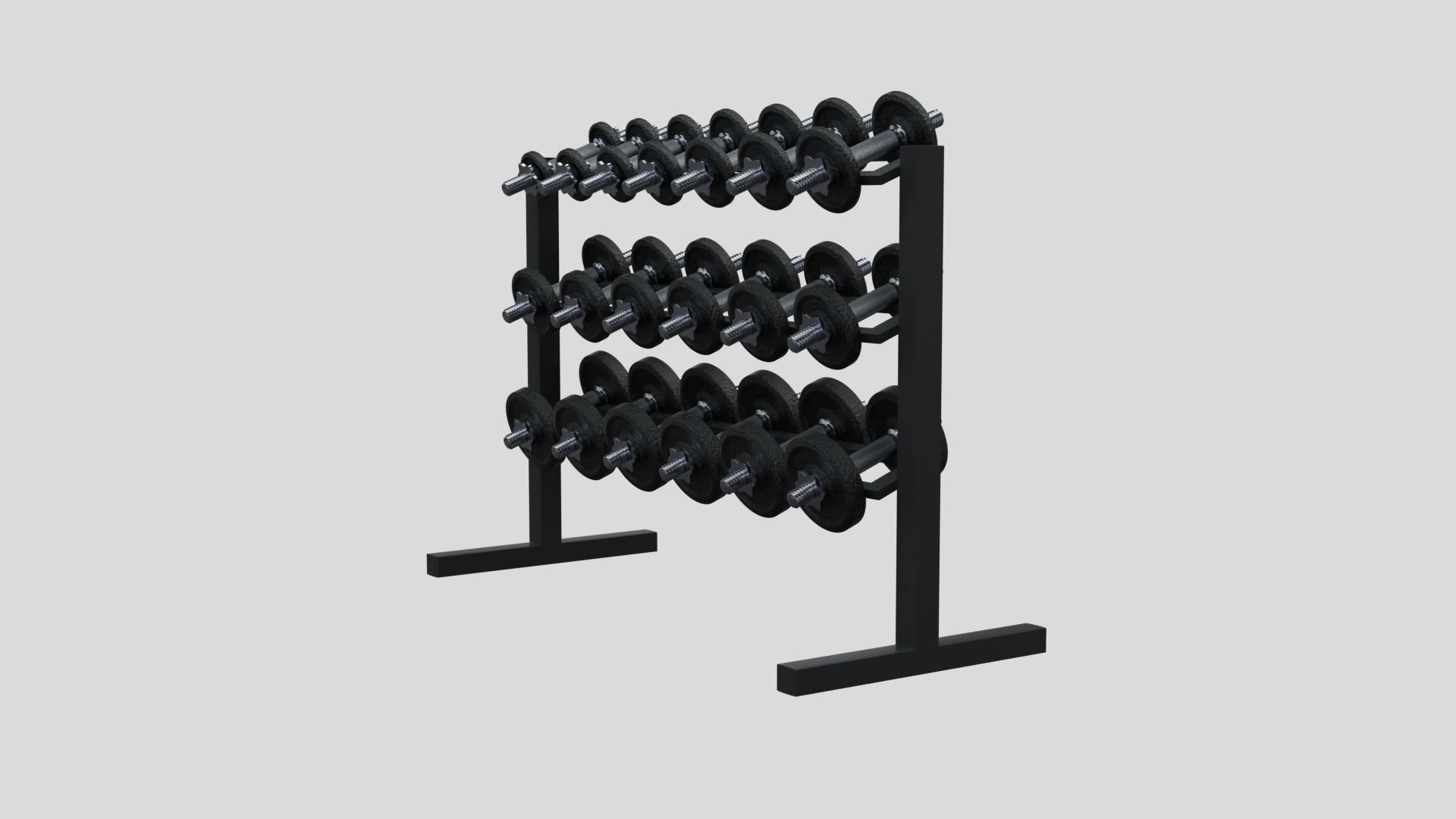 Dumbbell rack with dumbbells free 3D model | CGTrader