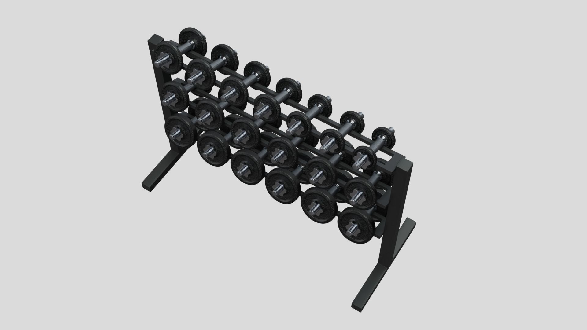 Dumbbell rack with dumbbells free 3D model | CGTrader