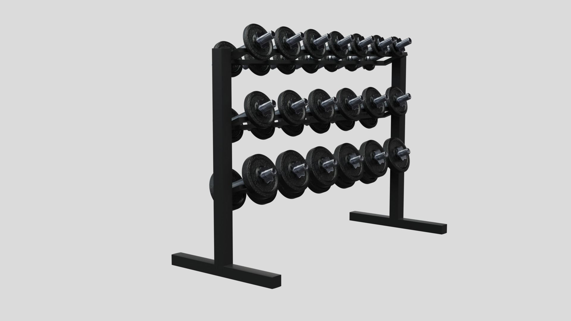 Dumbbell rack with dumbbells free 3D model | CGTrader