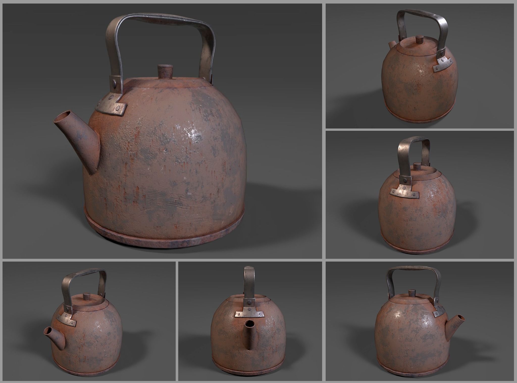 3D model Old Stylized Rusty Kettle VR / AR / low-poly | CGTrader